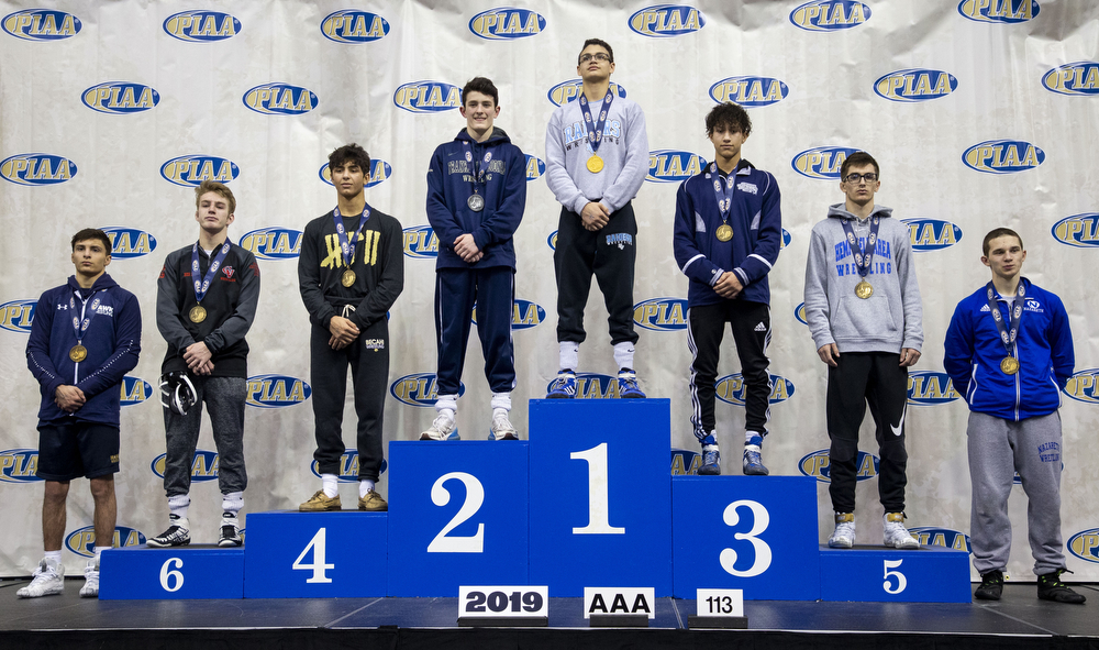 On the Podium at the 2019 PIAA Class 3A individual wrestling state ...