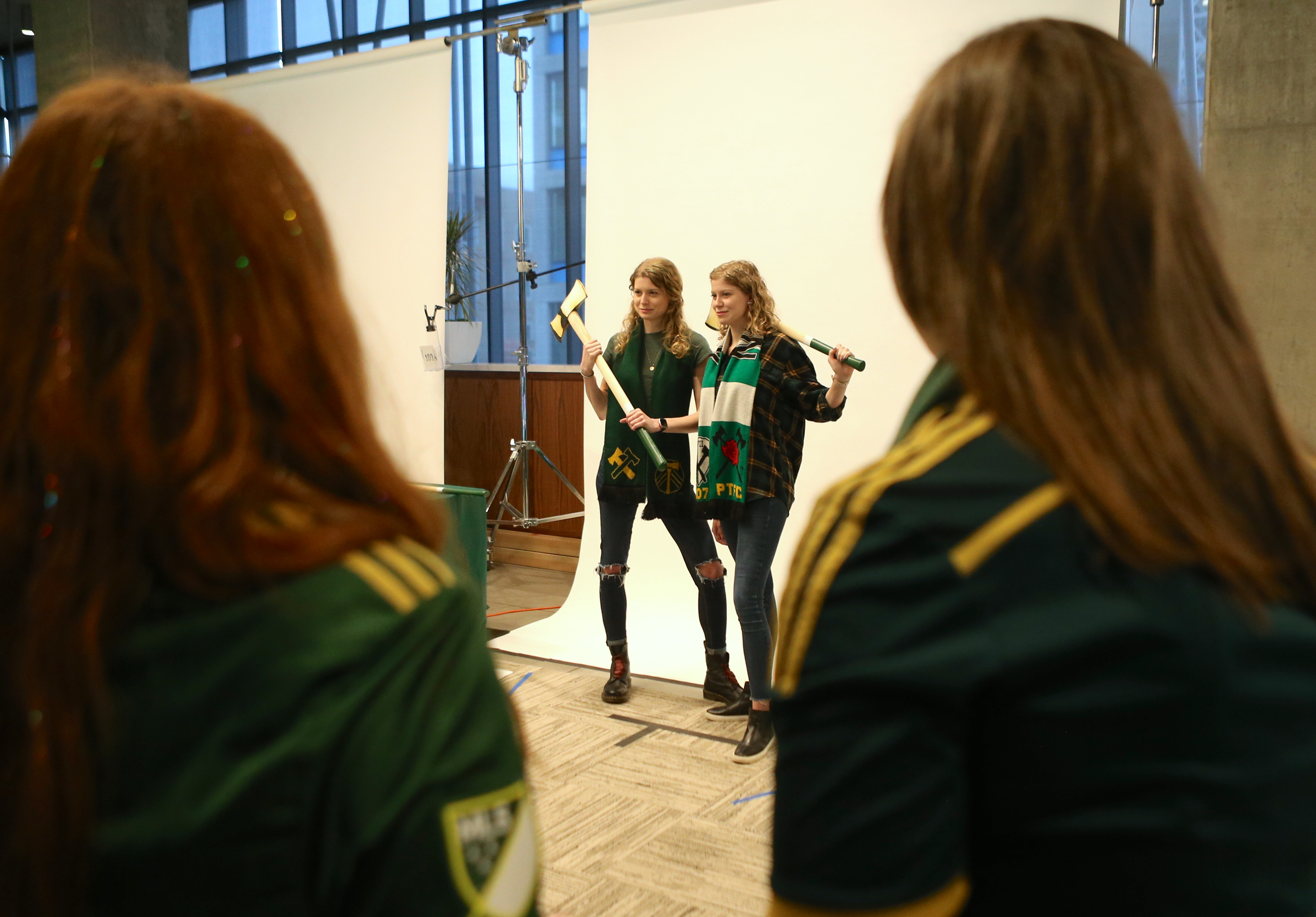 Behind the scenes at the Portland Timbers fan axe photoshoot ...