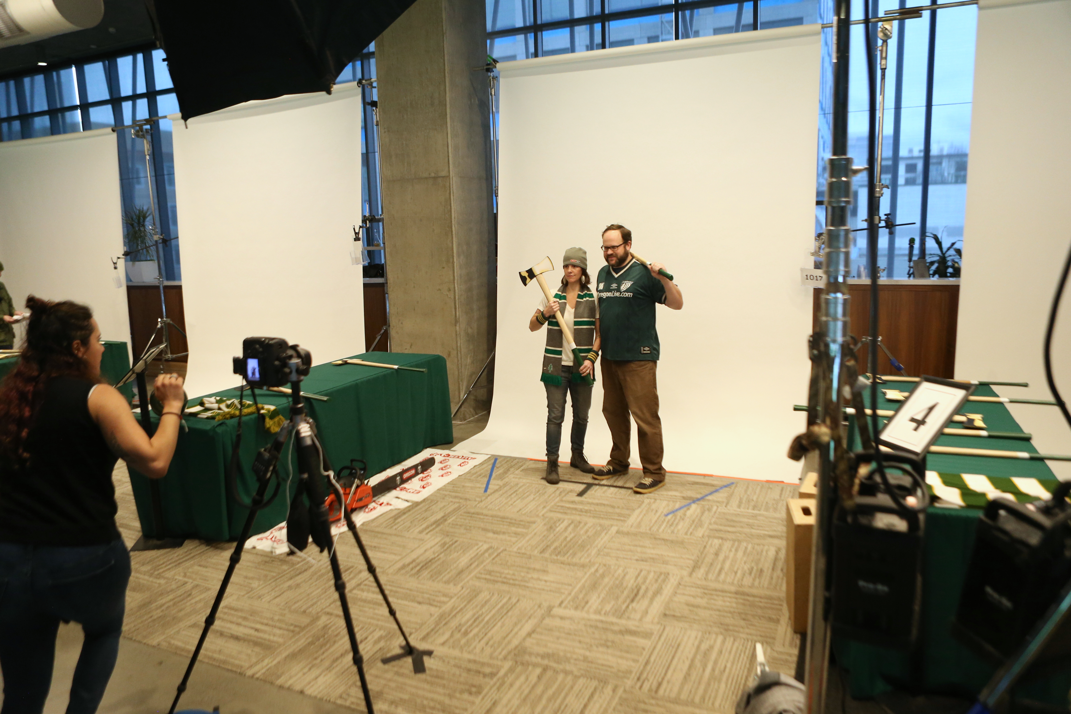 Behind the scenes at the Portland Timbers fan axe photoshoot ...