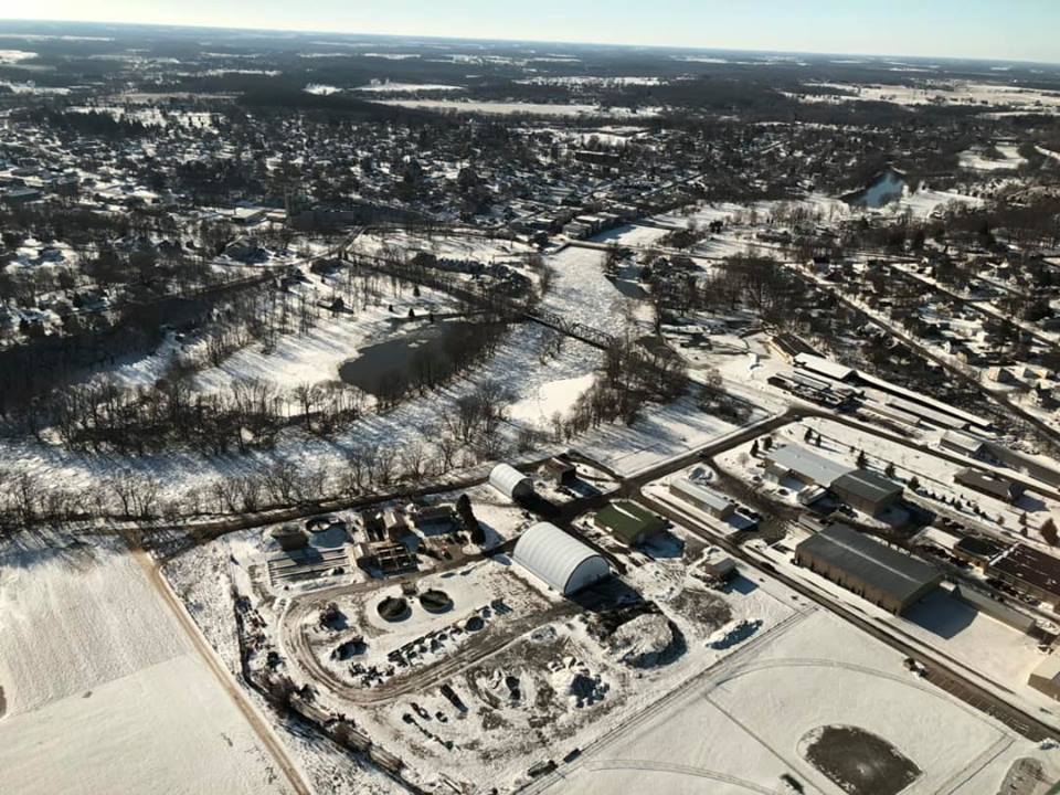 Portland ice jam aerial - mlive.com