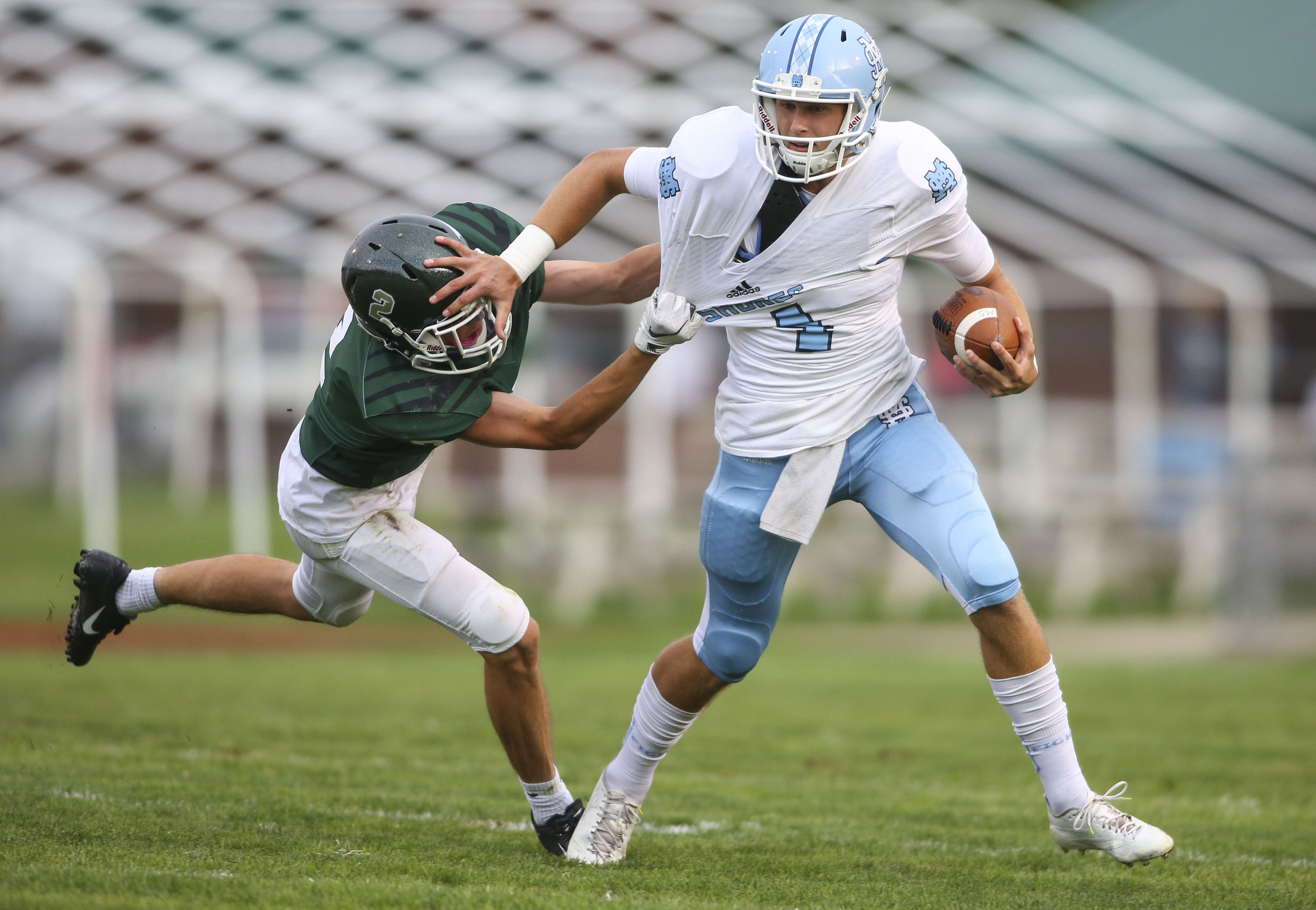 Mona Shores' Caden Broersma from his junior football season in 2018 ...