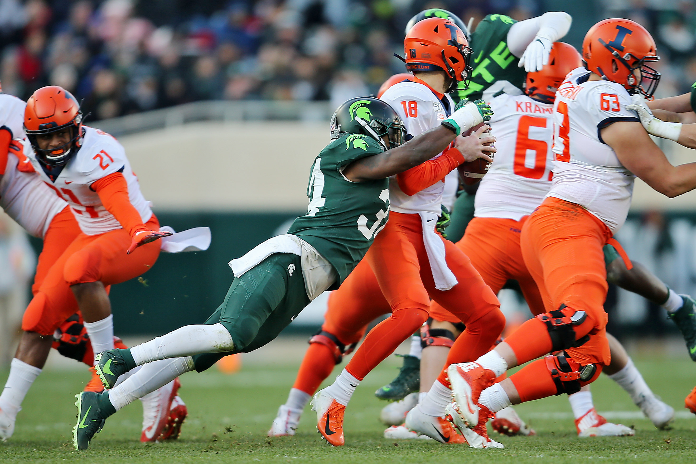 College football: Michigan State vs. Illinois - November 9, 2019 ...