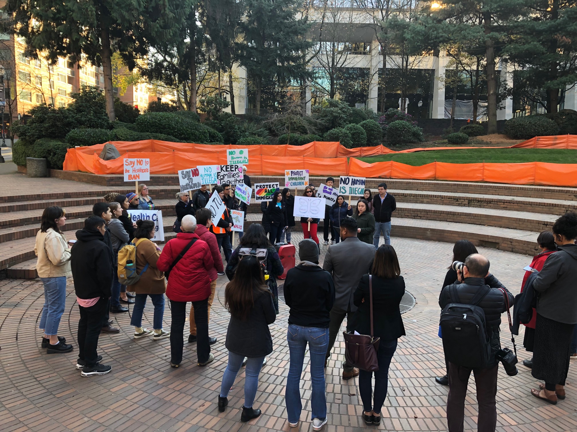 Immigration rights advocates rally against Presidential proclamation ...