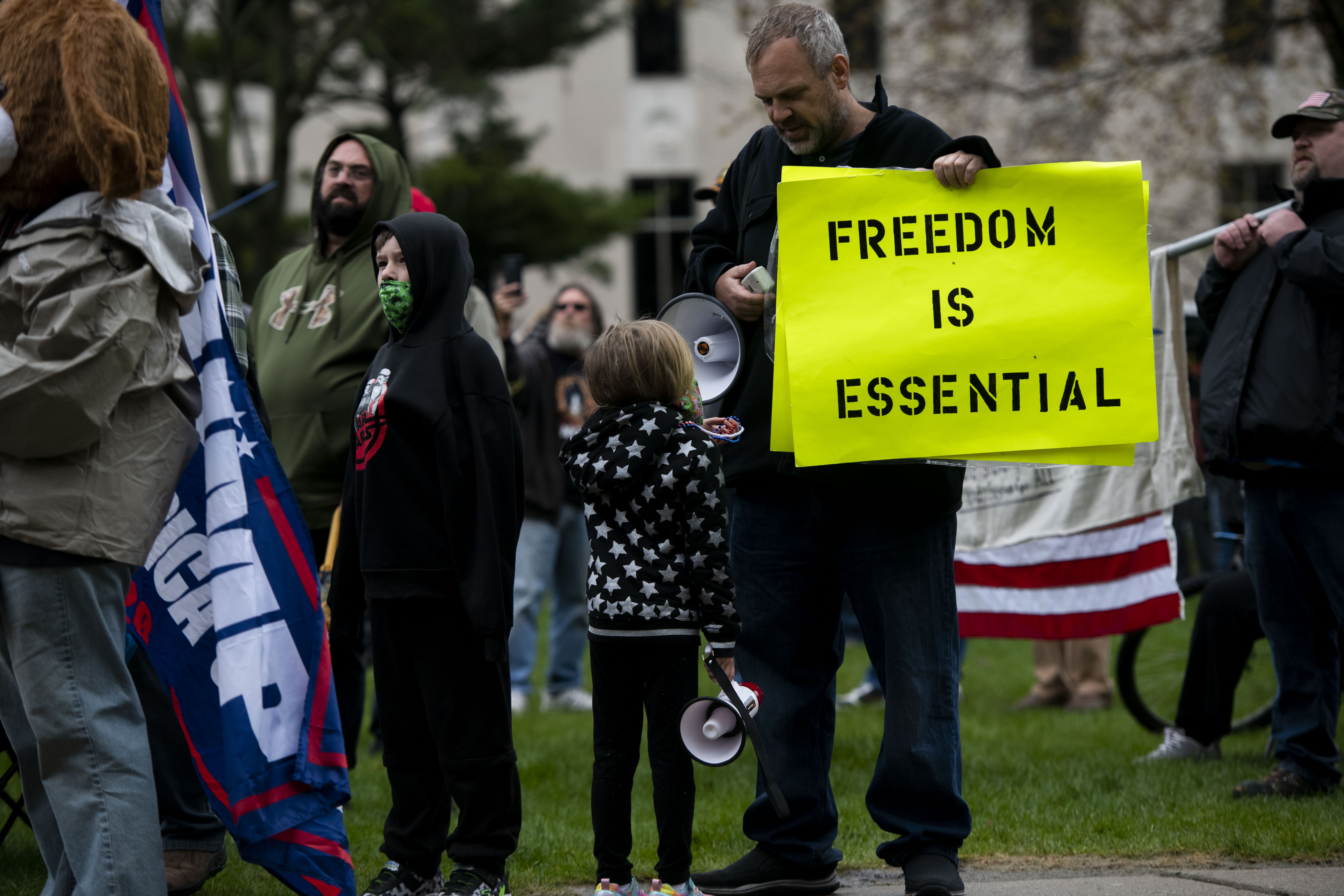 Signs from "American Patriot Rally on Capitol Lawn" in Lansing Michigan ...