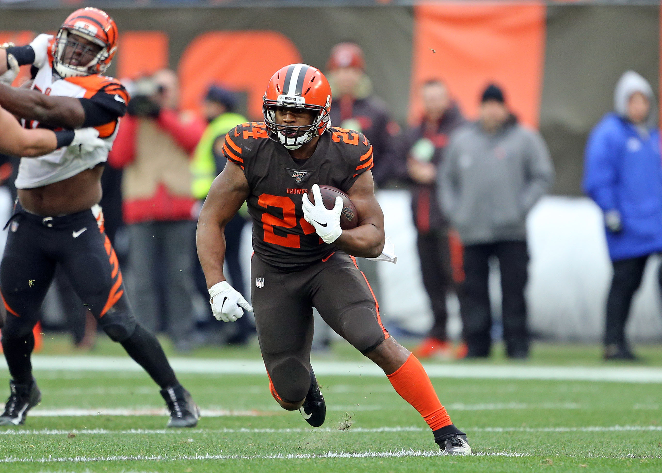 Cleveland Browns Nick Chubb vs. Cincinnati Bengals, December 8, 2019 ...