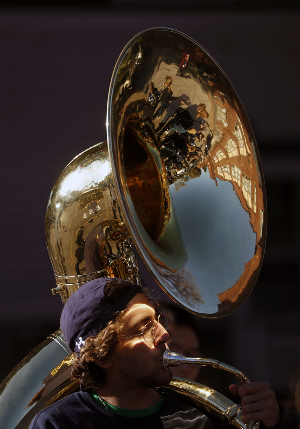 Notre Dame marching band performs for students at Metro Catholic School ...