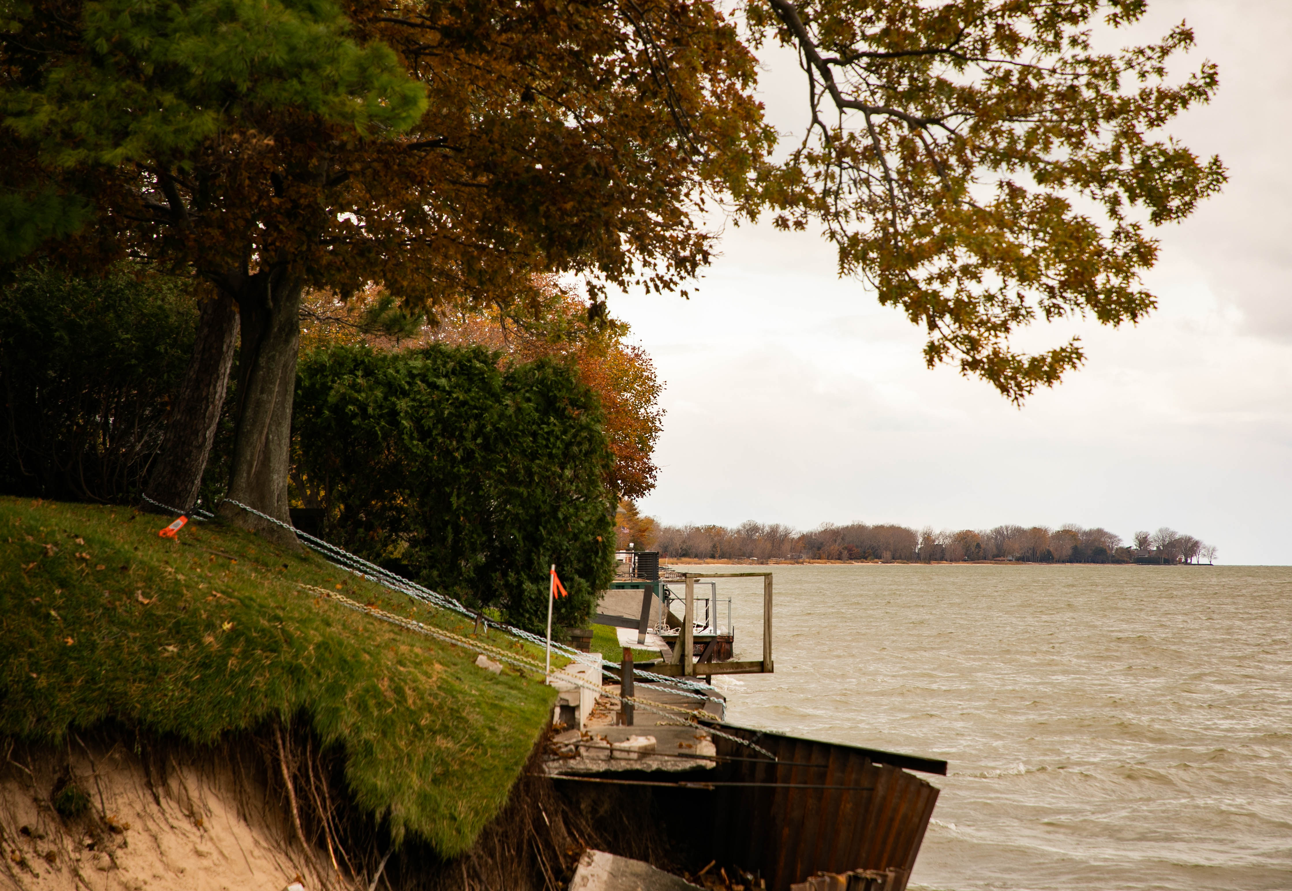 High water levels causing erosion in Sand Point homeowners yards ...