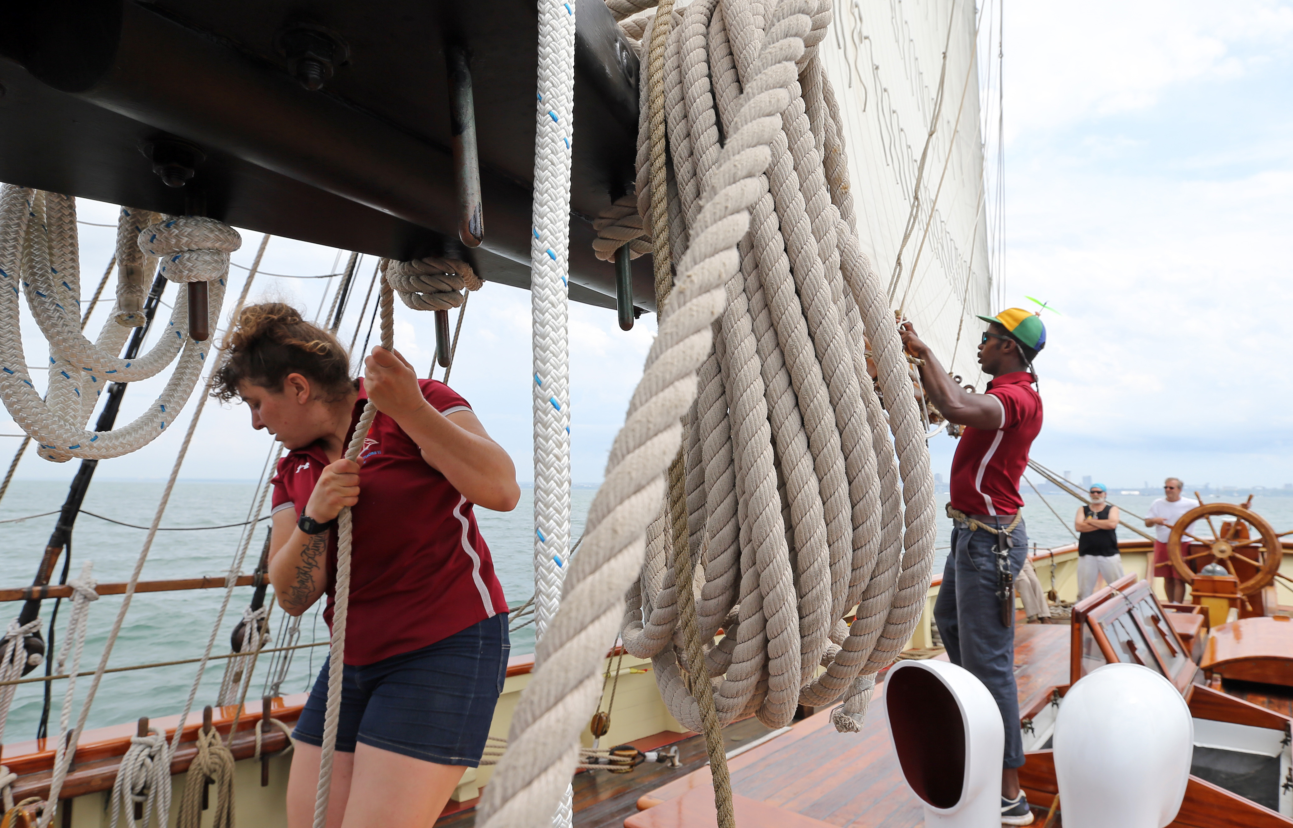 Pride of Baltimore sails in Tall Ships Festival Parade of Sails, July ...