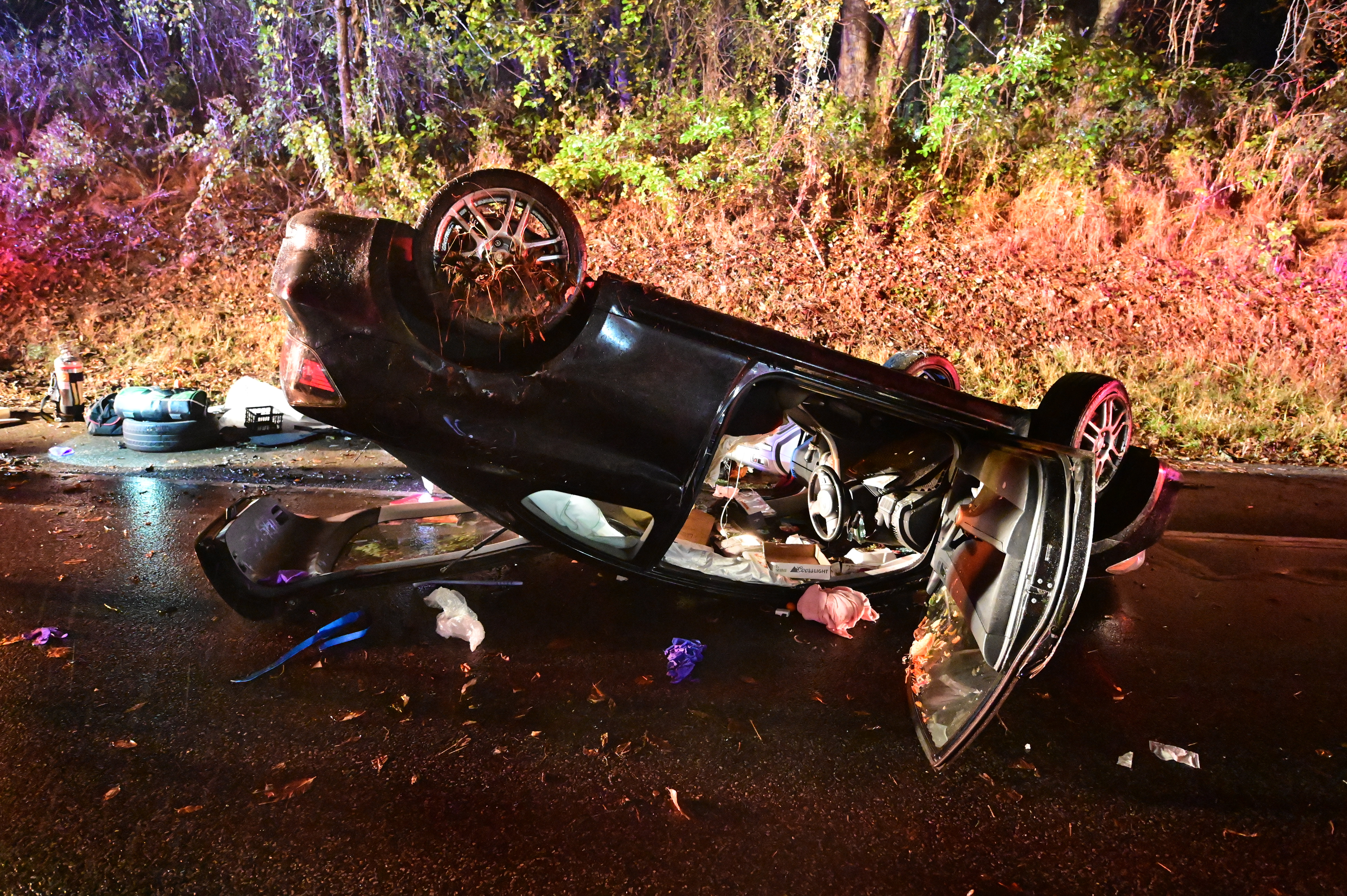 Driver injured in rollover crash that left car on its roof on Route 31 ...