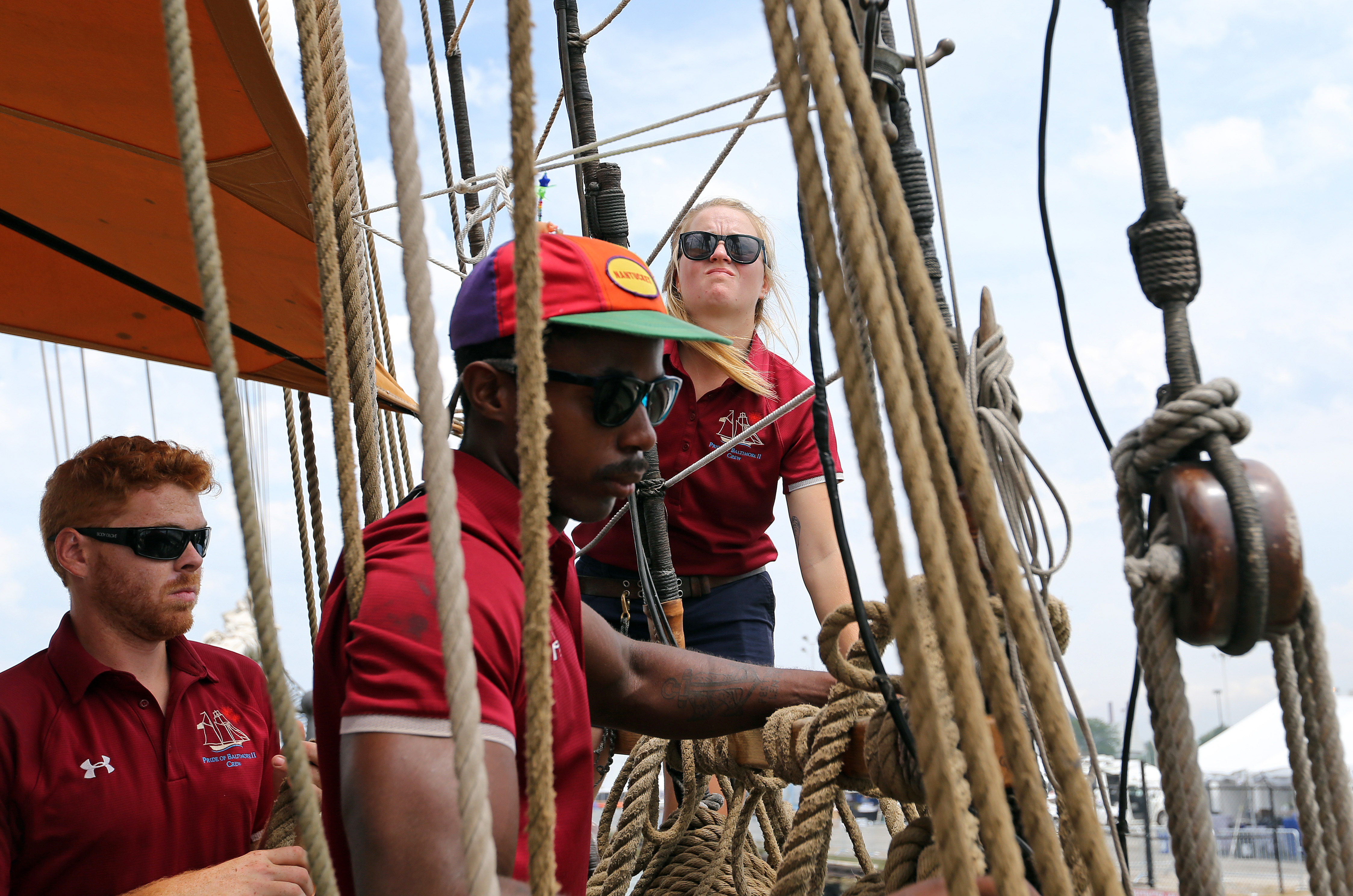 Pride of Baltimore sails in Tall Ships Festival Parade of Sails, July ...