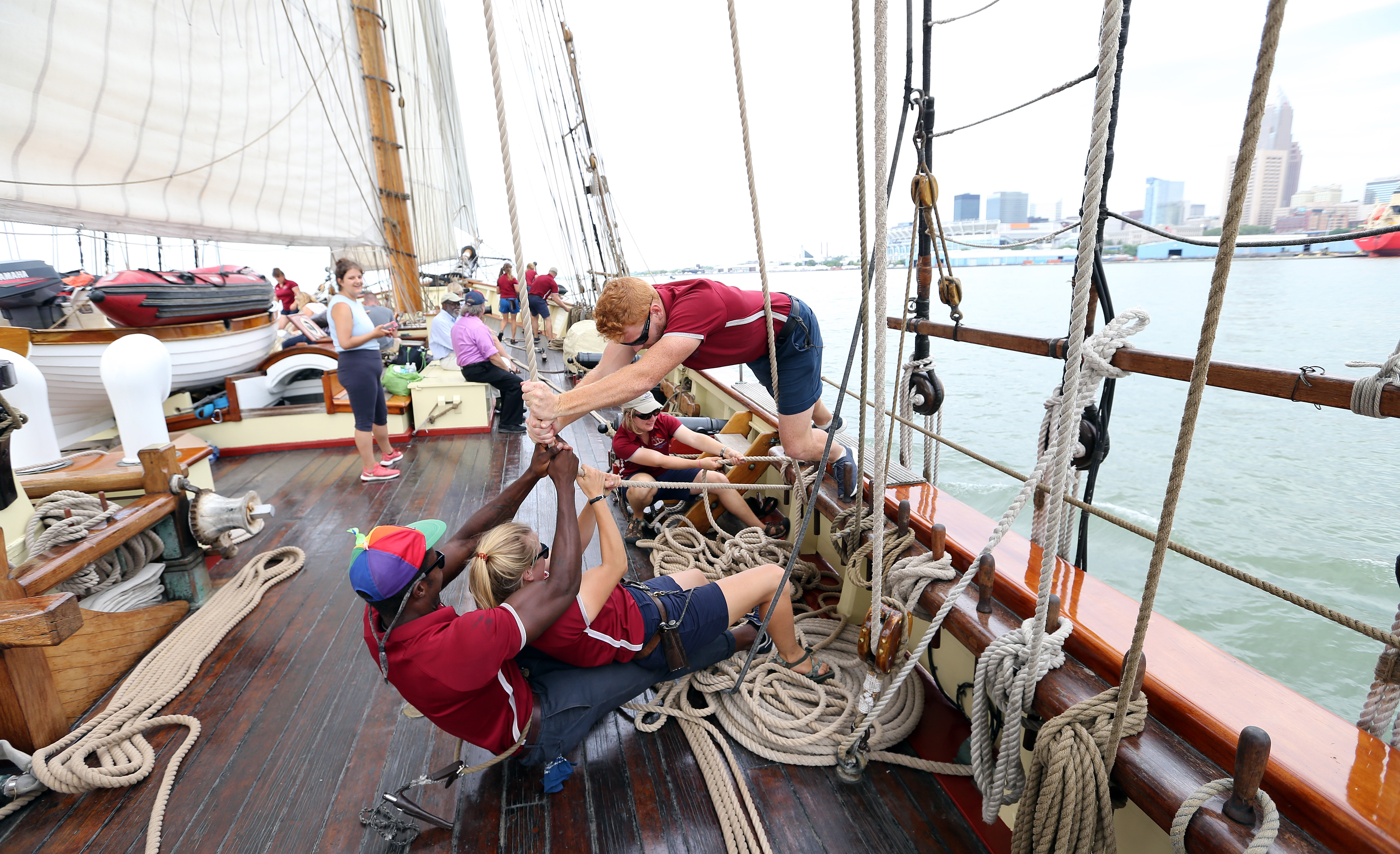 Pride of Baltimore sails in Tall Ships Festival Parade of Sails, July ...