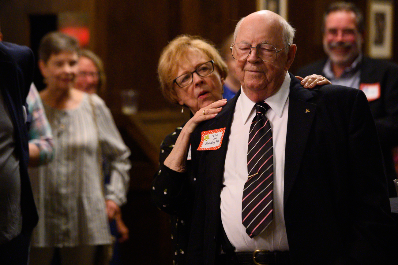 80th birthday party for former Ann Arbor Mayor Lou Belcher at the ...