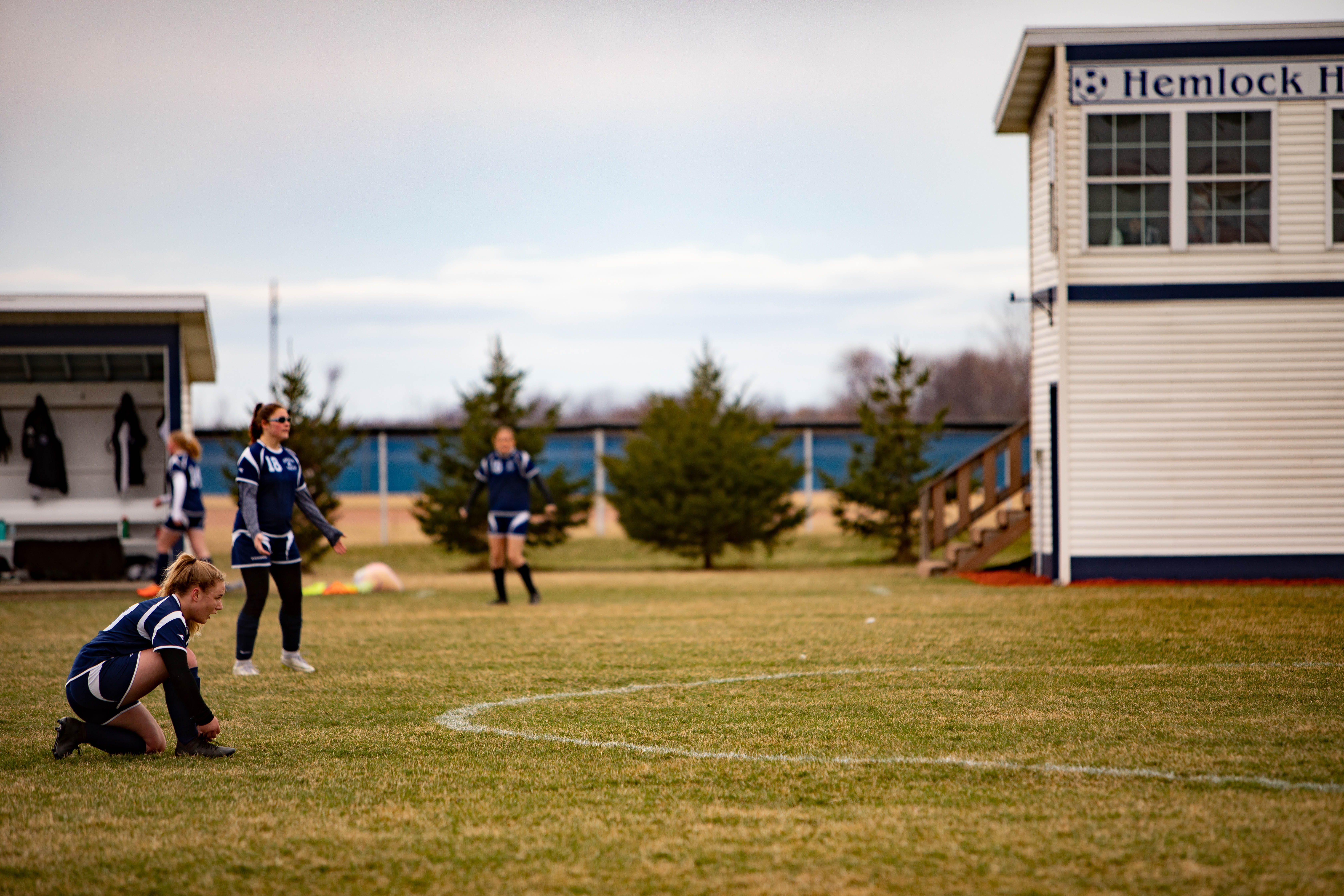 Hemlock plays Valley Lutheran during a cold, windy day on the soccer ...