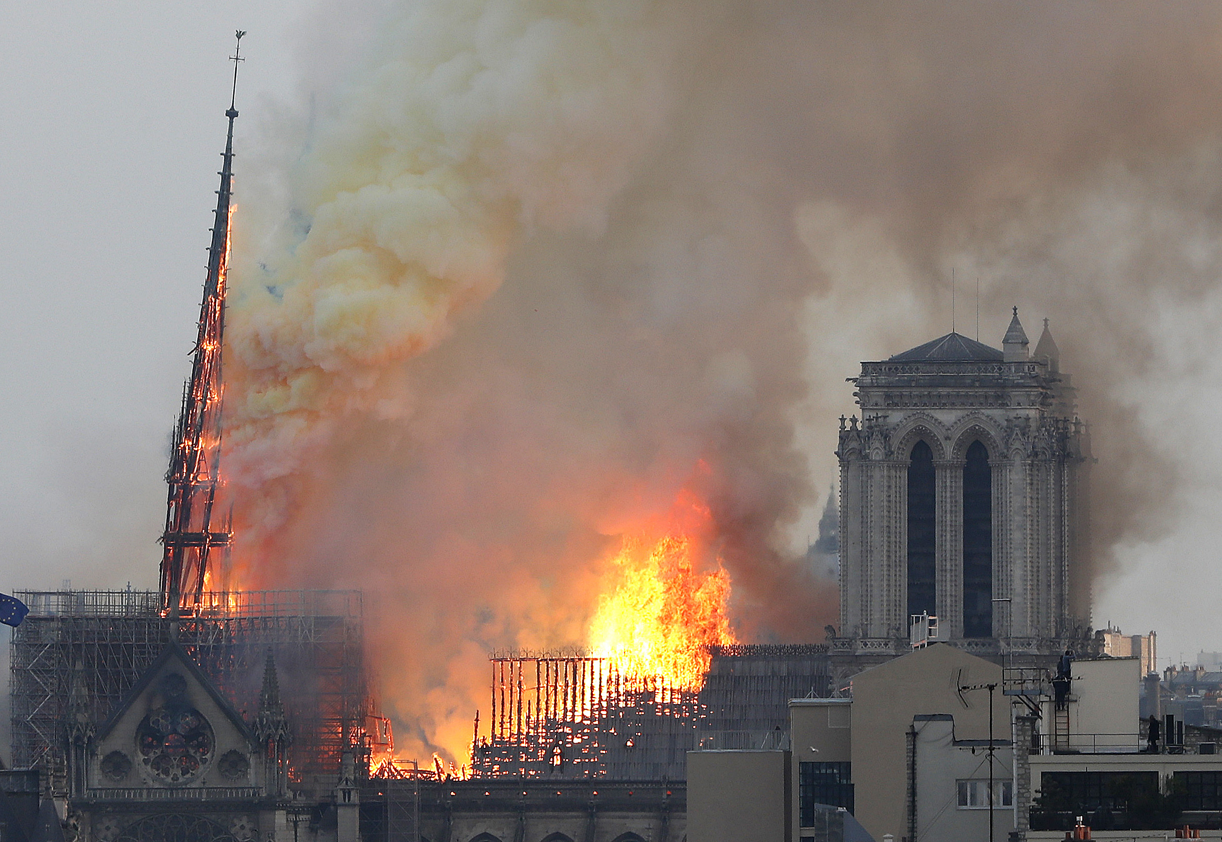 Fire torches top of Notre Dame Cathedral in Paris - syracuse.com
