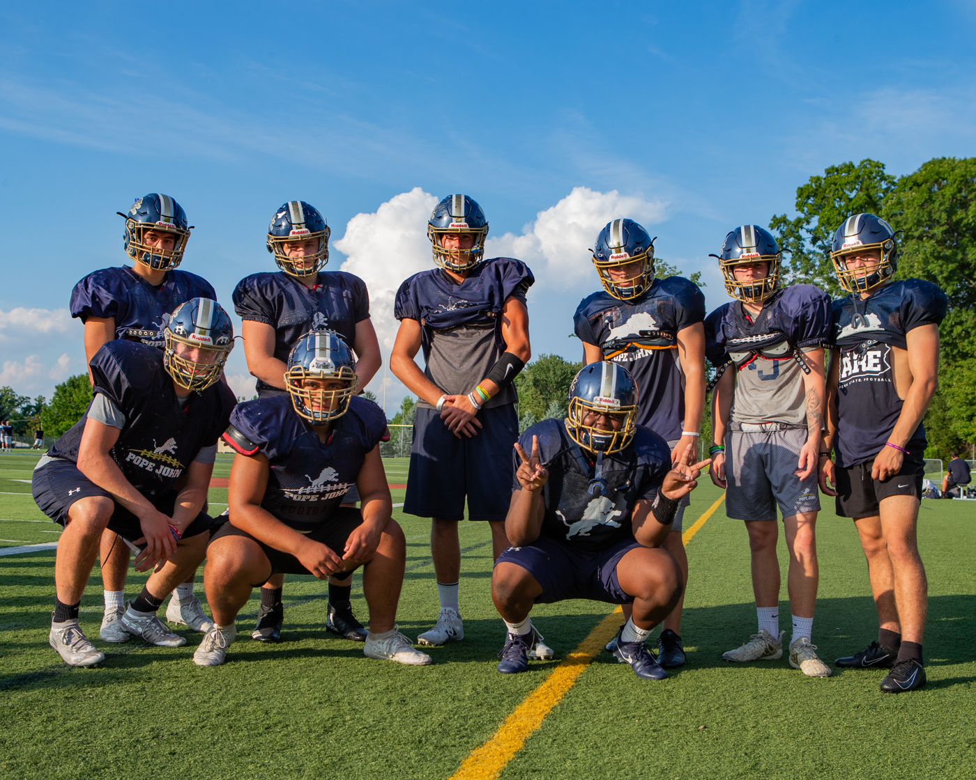 Pope John football practice/headshots. - nj.com