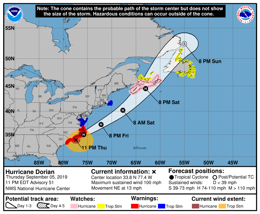 Hurricane Dorian 2019 path update: Eye of Category 2 storm nears North ...