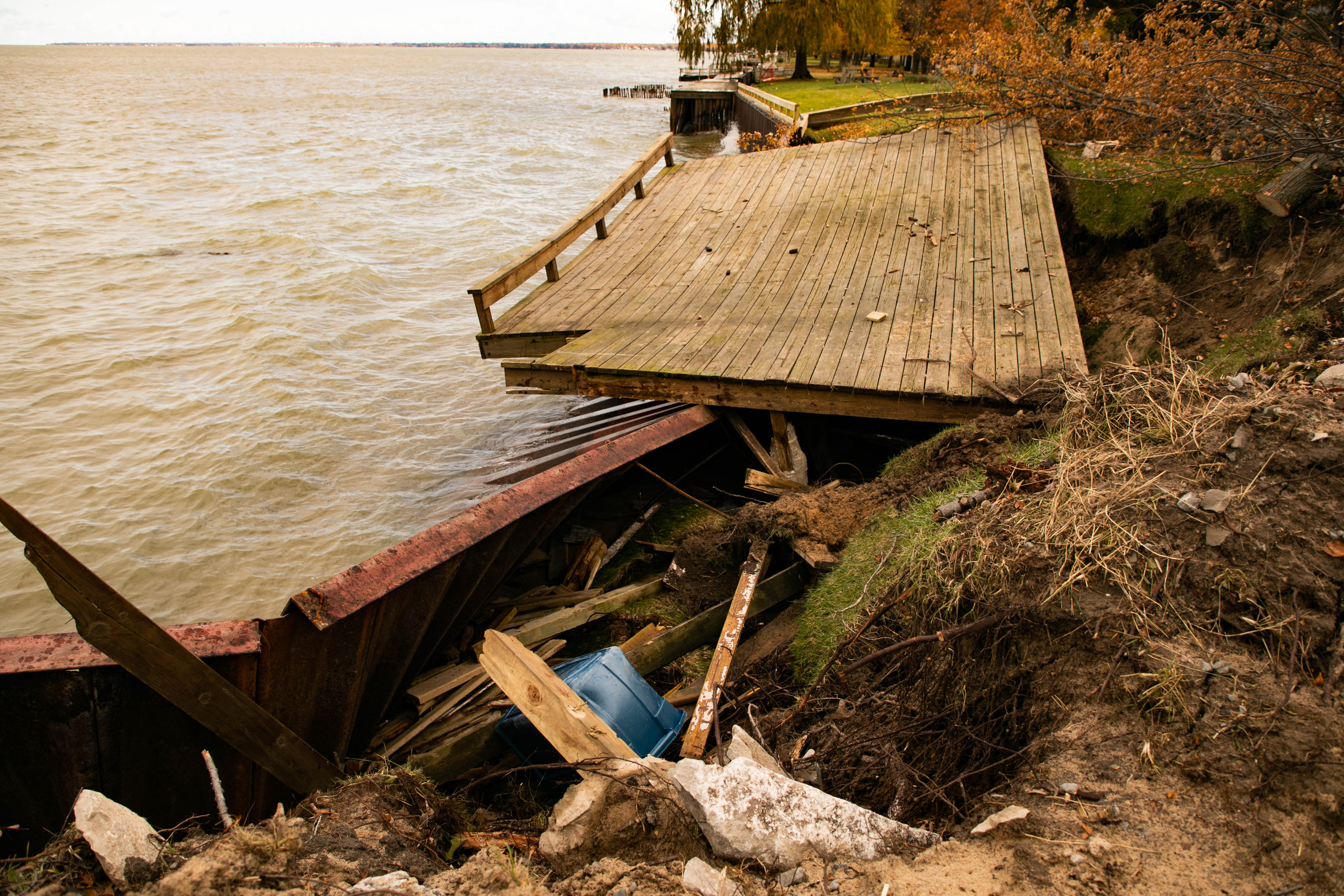 High water levels causing erosion in Sand Point homeowners yards ...