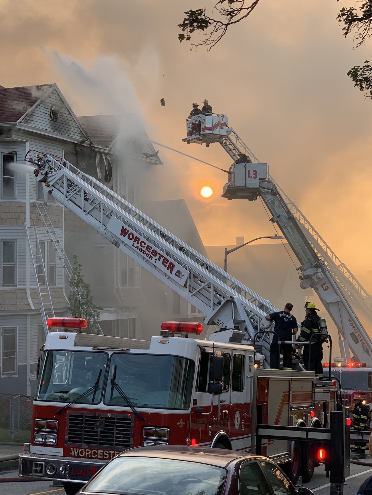 Firefighters battle blaze on Harrison Street in Worcester - masslive.com
