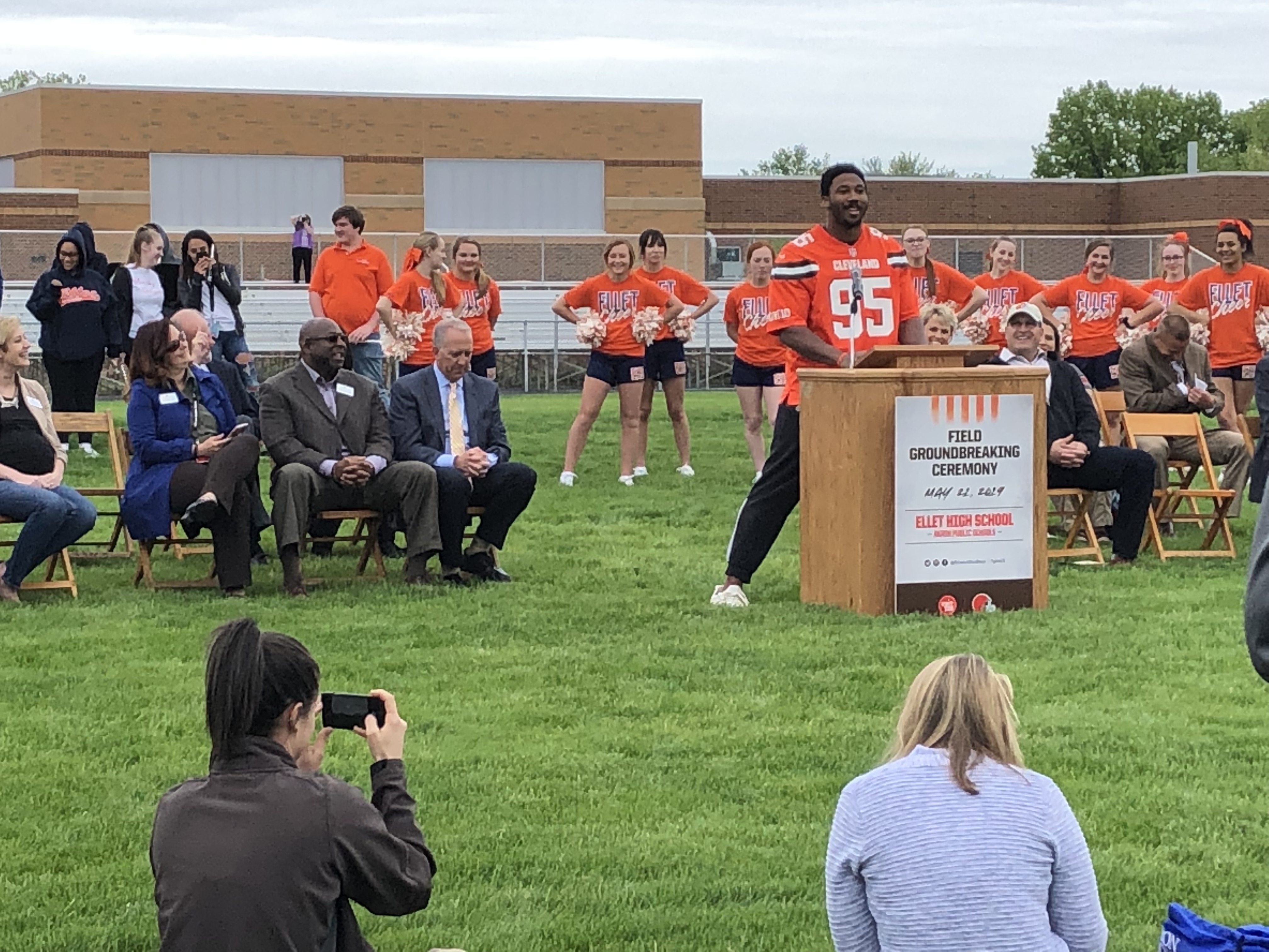 Myles Garrett participates in groundbreaking ceremony at Ellet High ...