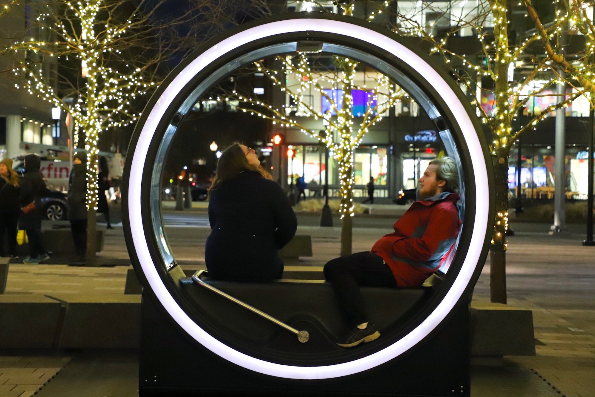 Photos: Retro-futuristic 'Loop' installation arrives in Boston Seaport ...