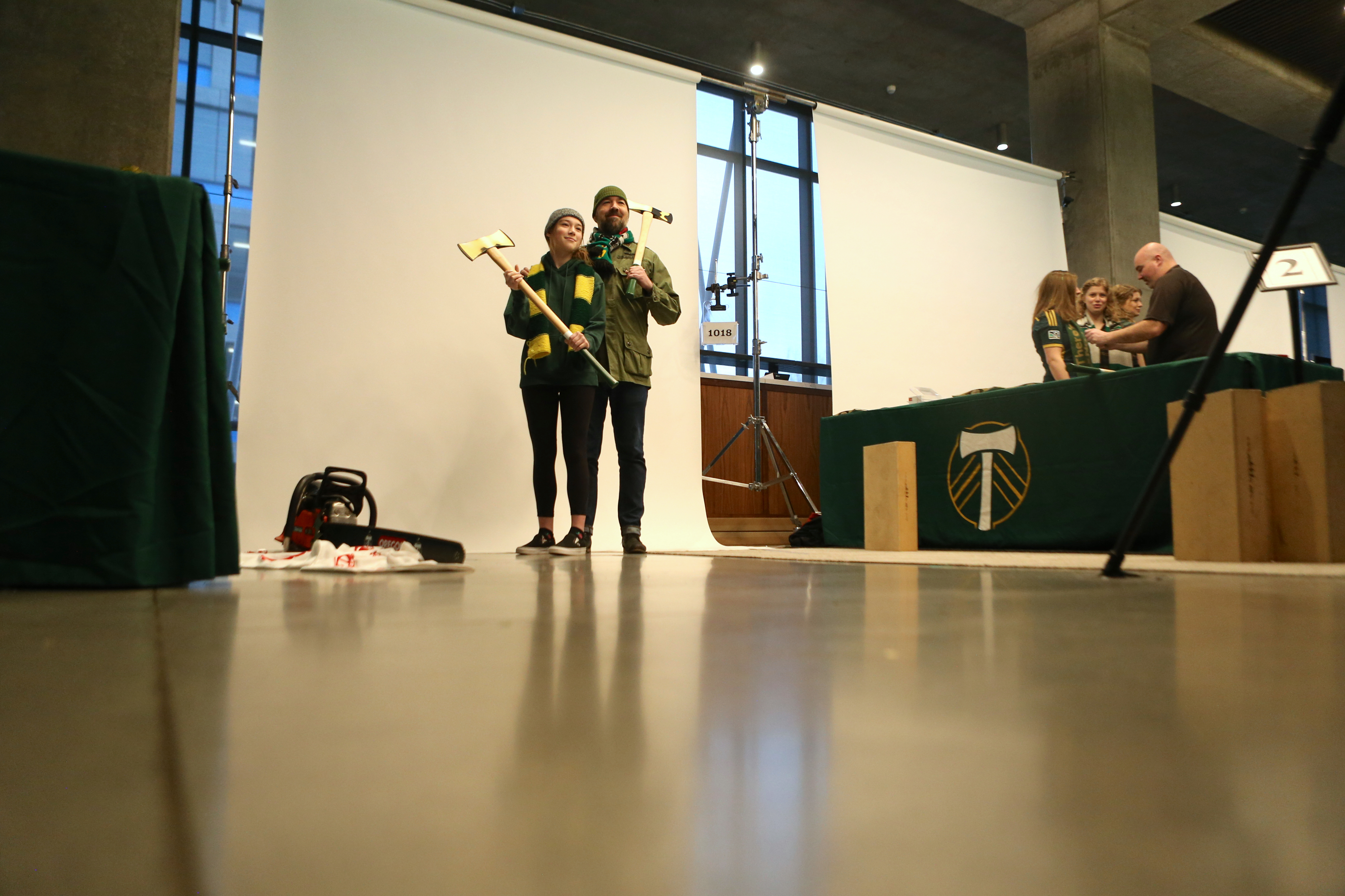 Behind the scenes at the Portland Timbers fan axe photoshoot ...
