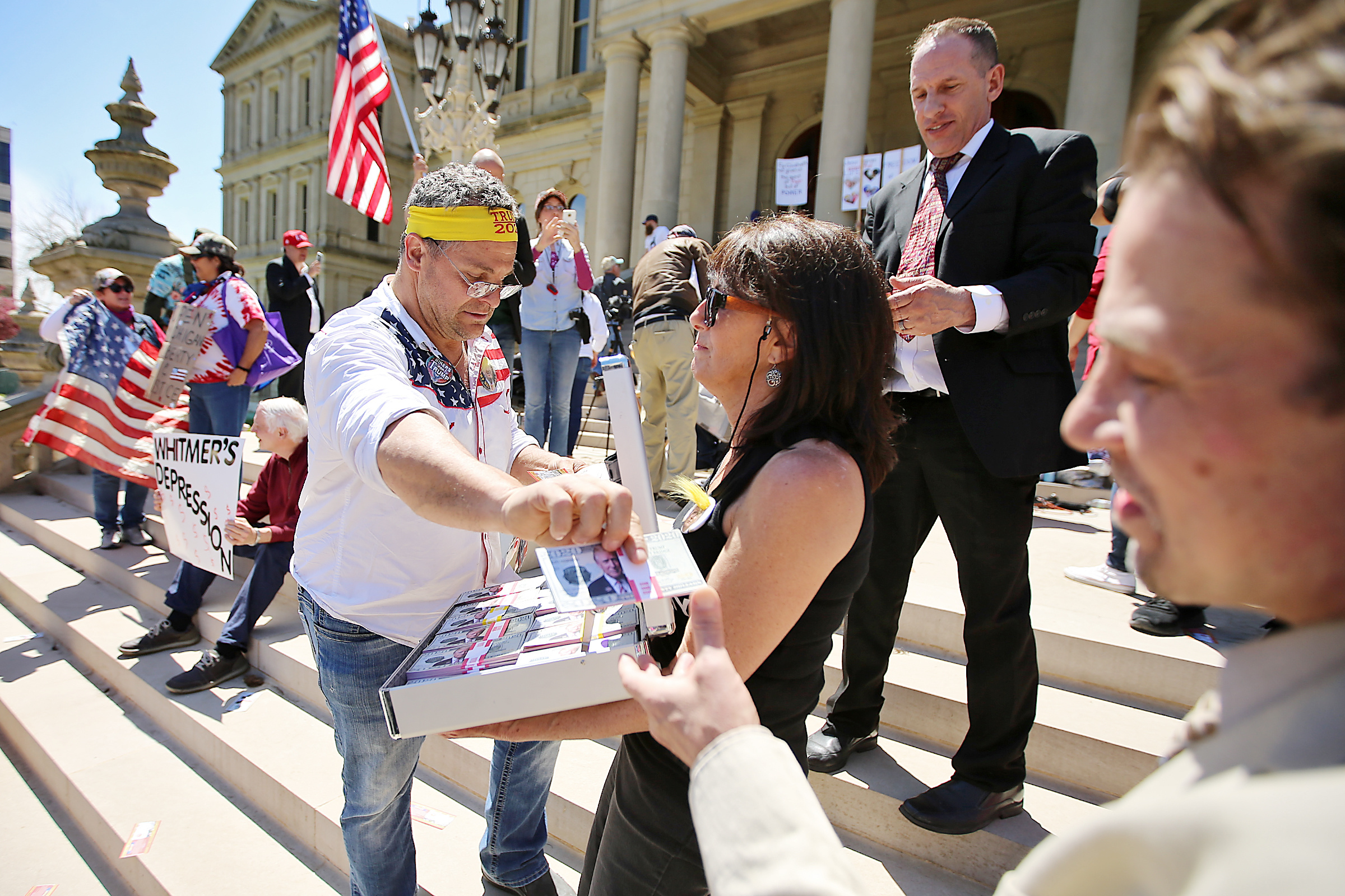 Operation Haircut on Capitol lawn in Lansing - May 20, 2020 - mlive.com