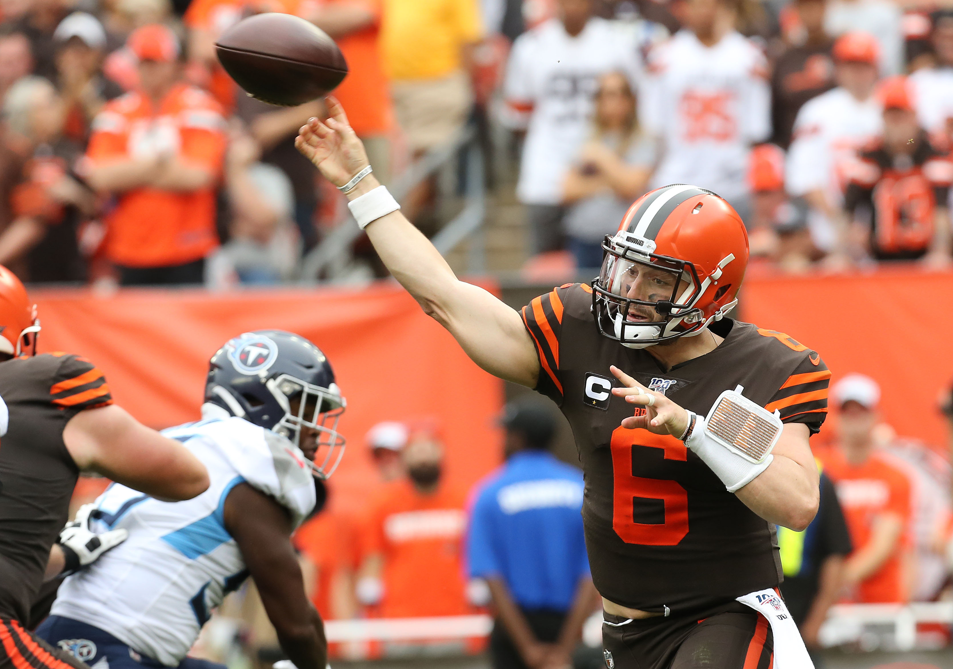 Cleveland Browns Baker Mayfield vs. Tennessee Titans, September 8, 2019 ...