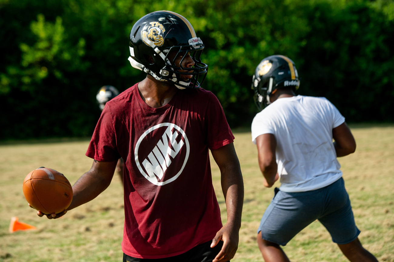 First day of football practice at Ypsilanti Community High School ...