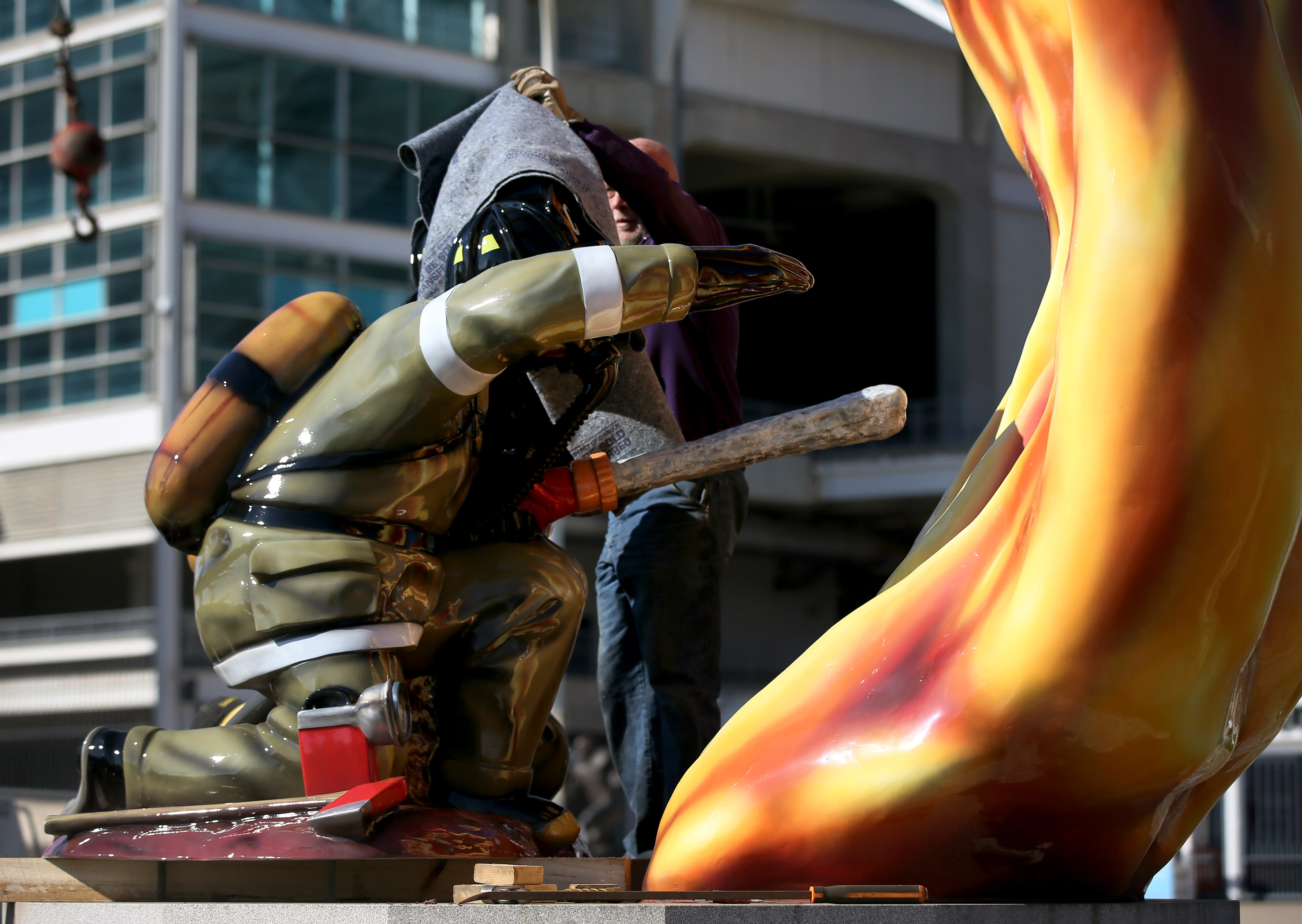 Cleveland Firefighters Memorial figures restored and installed ...