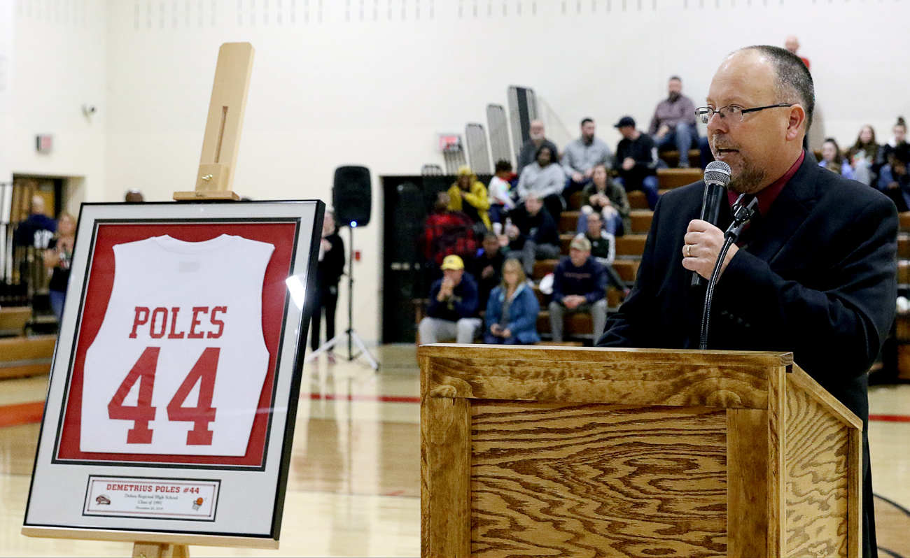Demetrius Poles jersey retirement ceremony at Delsea Regional High ...