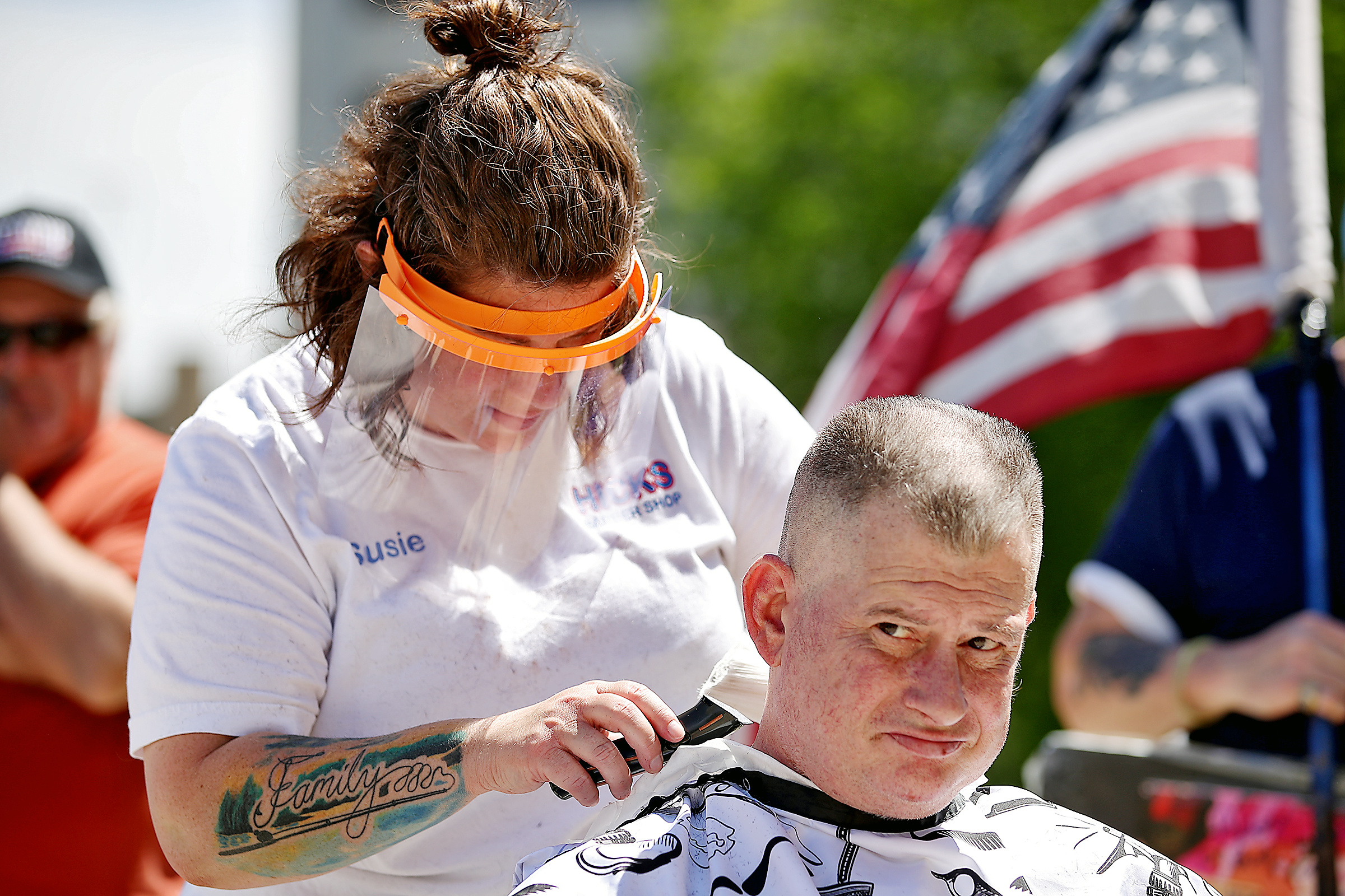Operation Haircut on Capitol lawn in Lansing - May 20, 2020 - mlive.com
