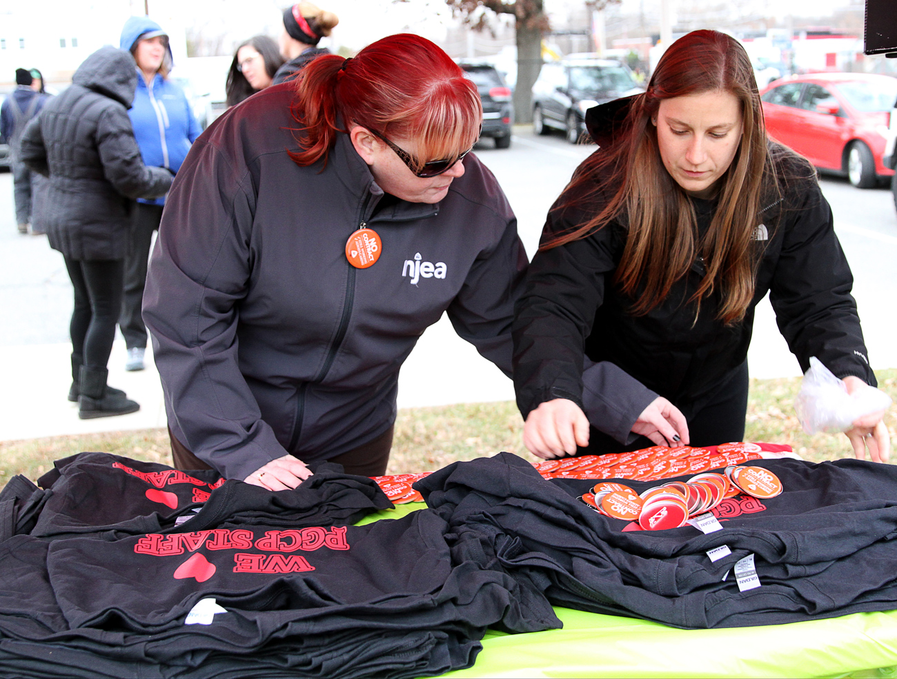 Penns Grove-Carneys Point School employees Association members protest ...