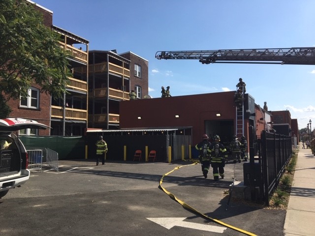 Security dog injured in roof fire at MGM Springfield building