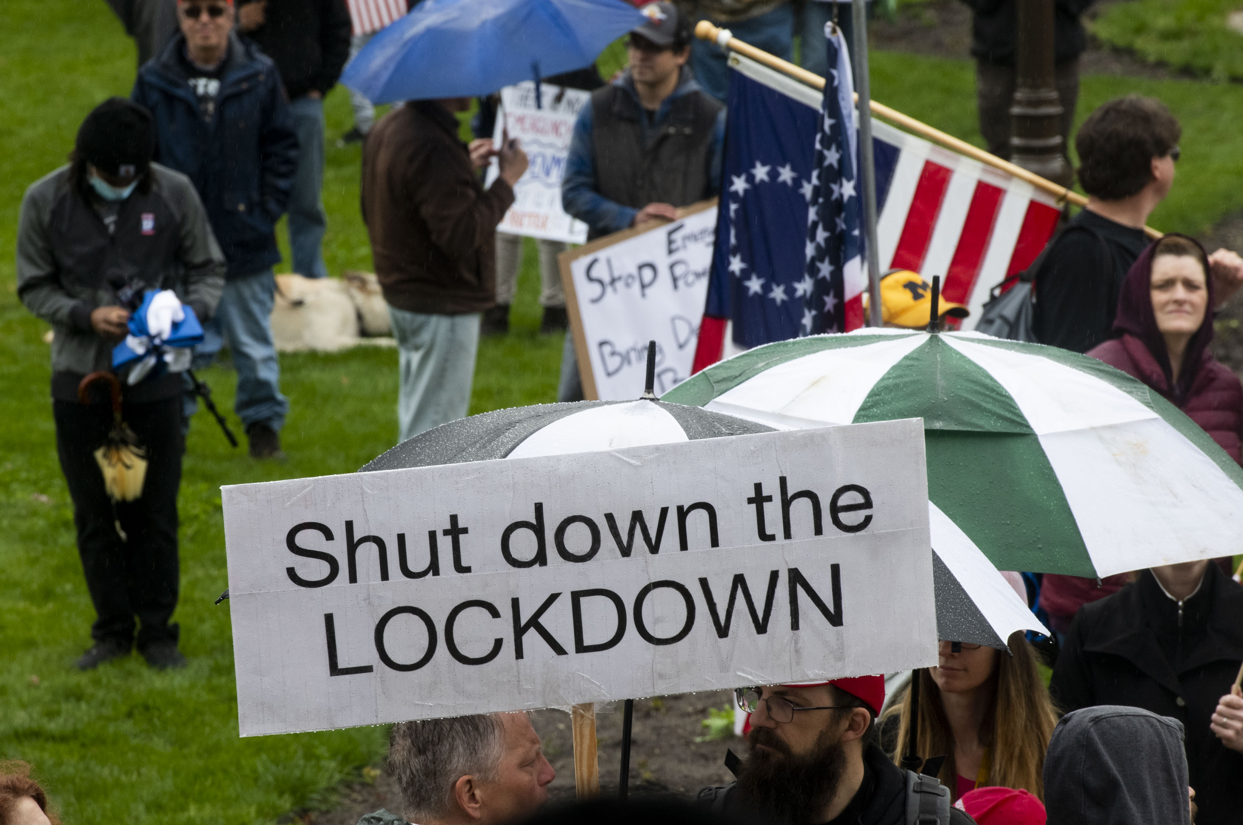 Signs from "American Patriot Rally on Capitol Lawn" in Lansing Michigan ...