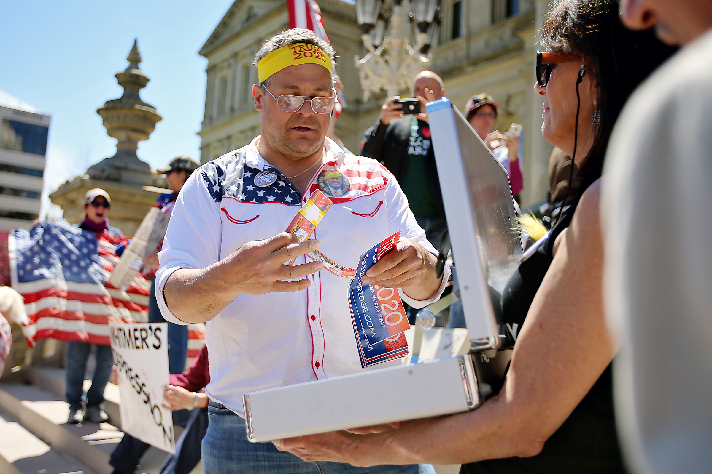 Operation Haircut on Capitol lawn in Lansing - May 20, 2020 - mlive.com