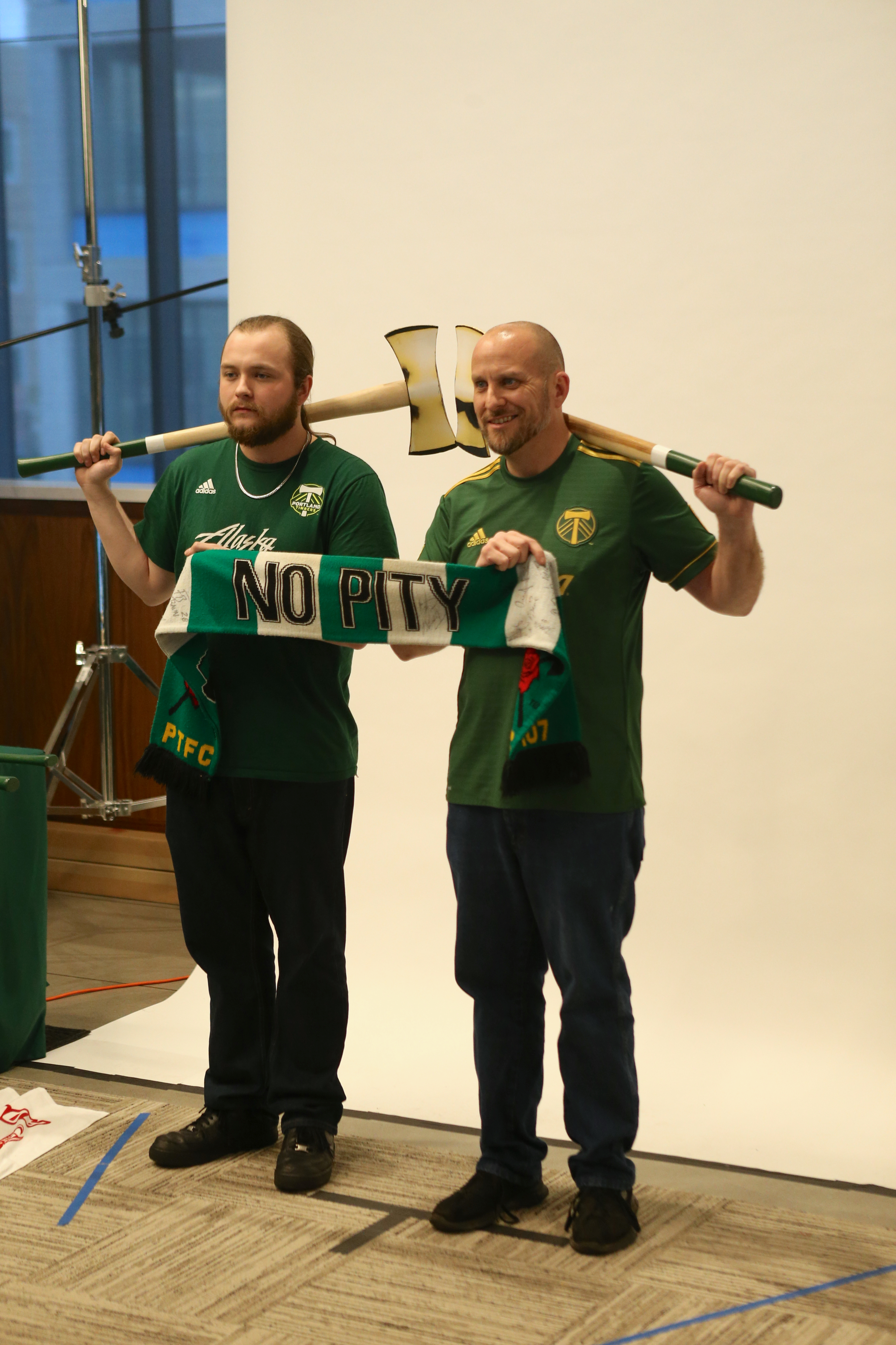 Behind the scenes at the Portland Timbers fan axe photoshoot ...