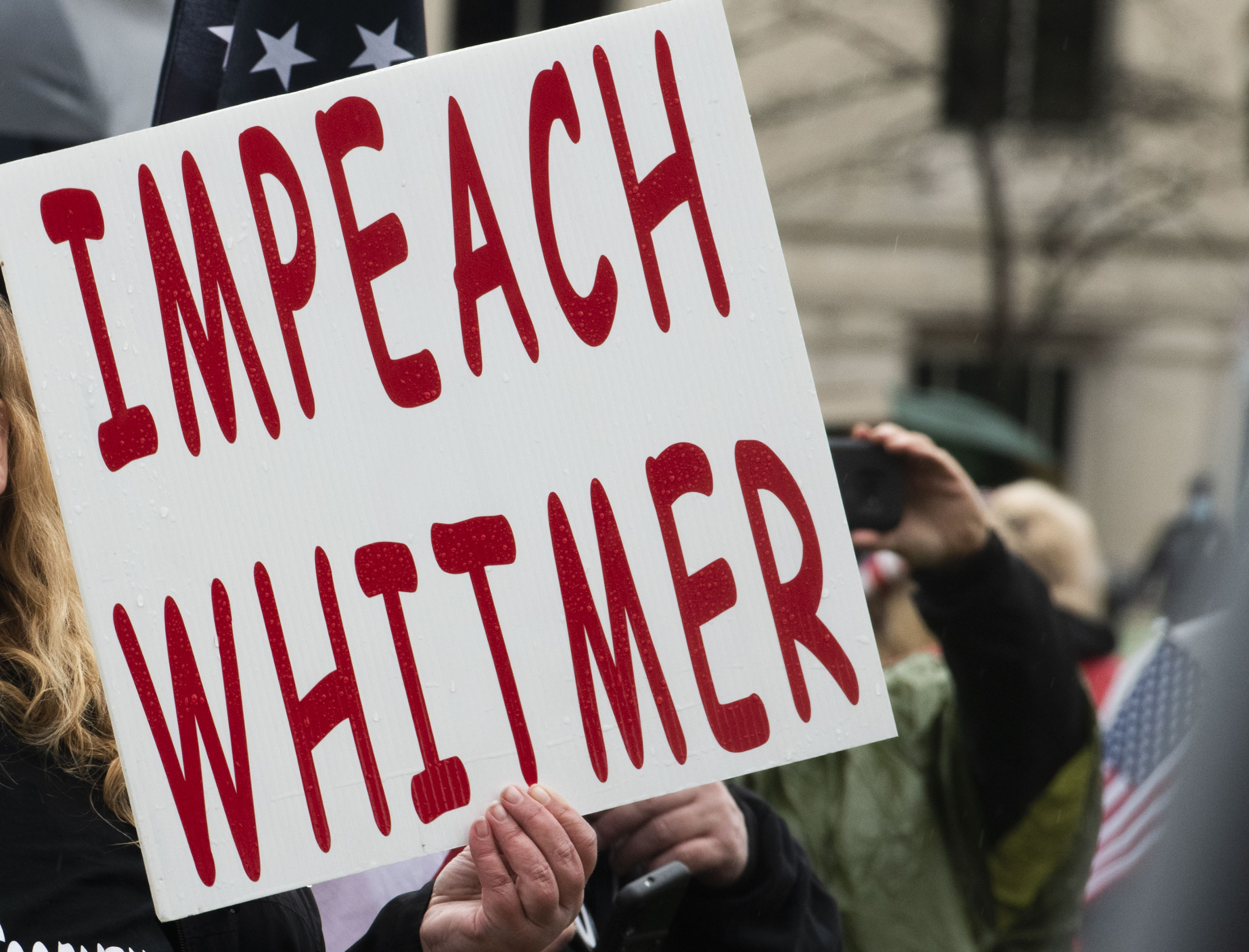 Signs from "American Patriot Rally on Capitol Lawn" in Lansing Michigan ...