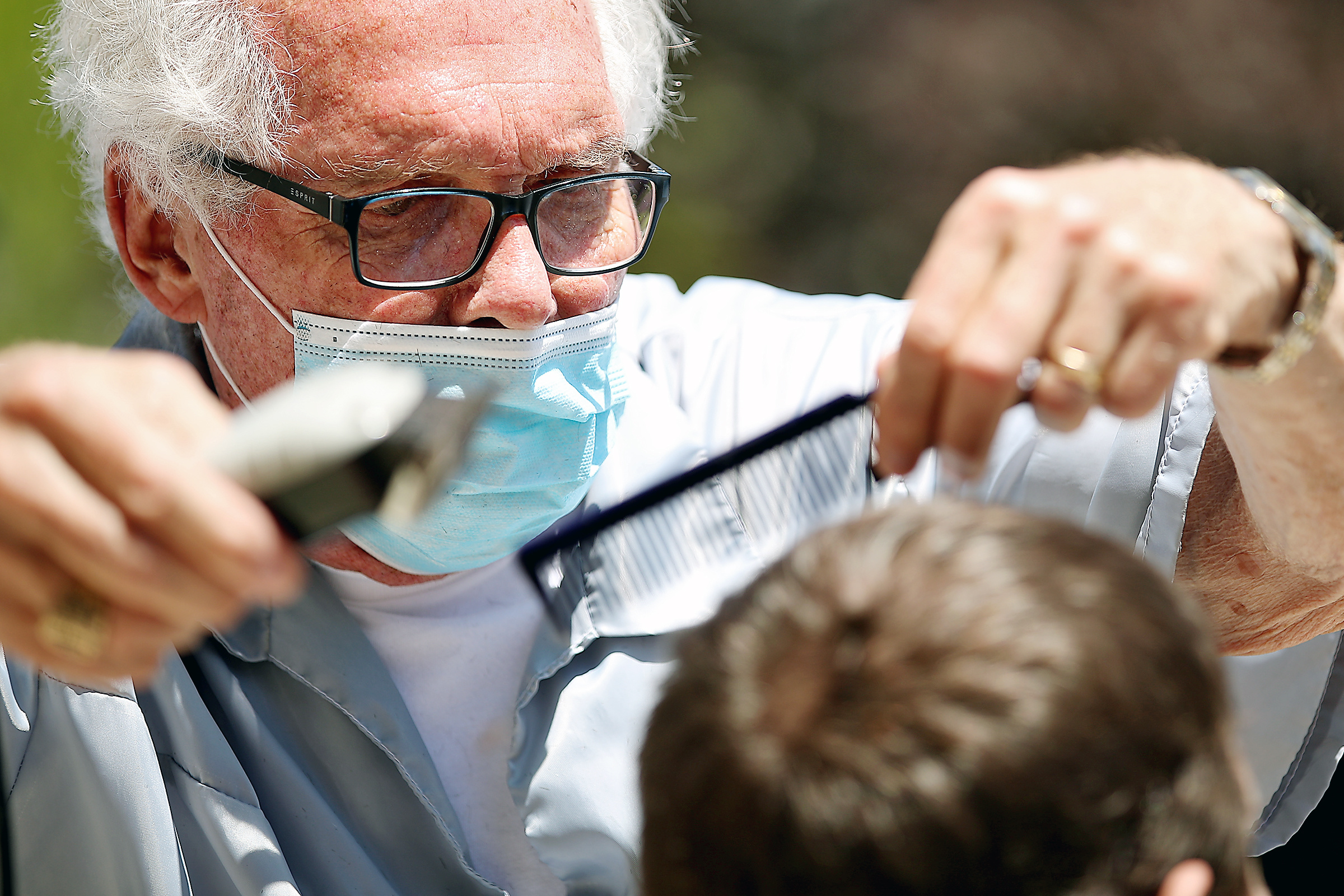 Operation Haircut on Capitol lawn in Lansing - May 20, 2020 - mlive.com