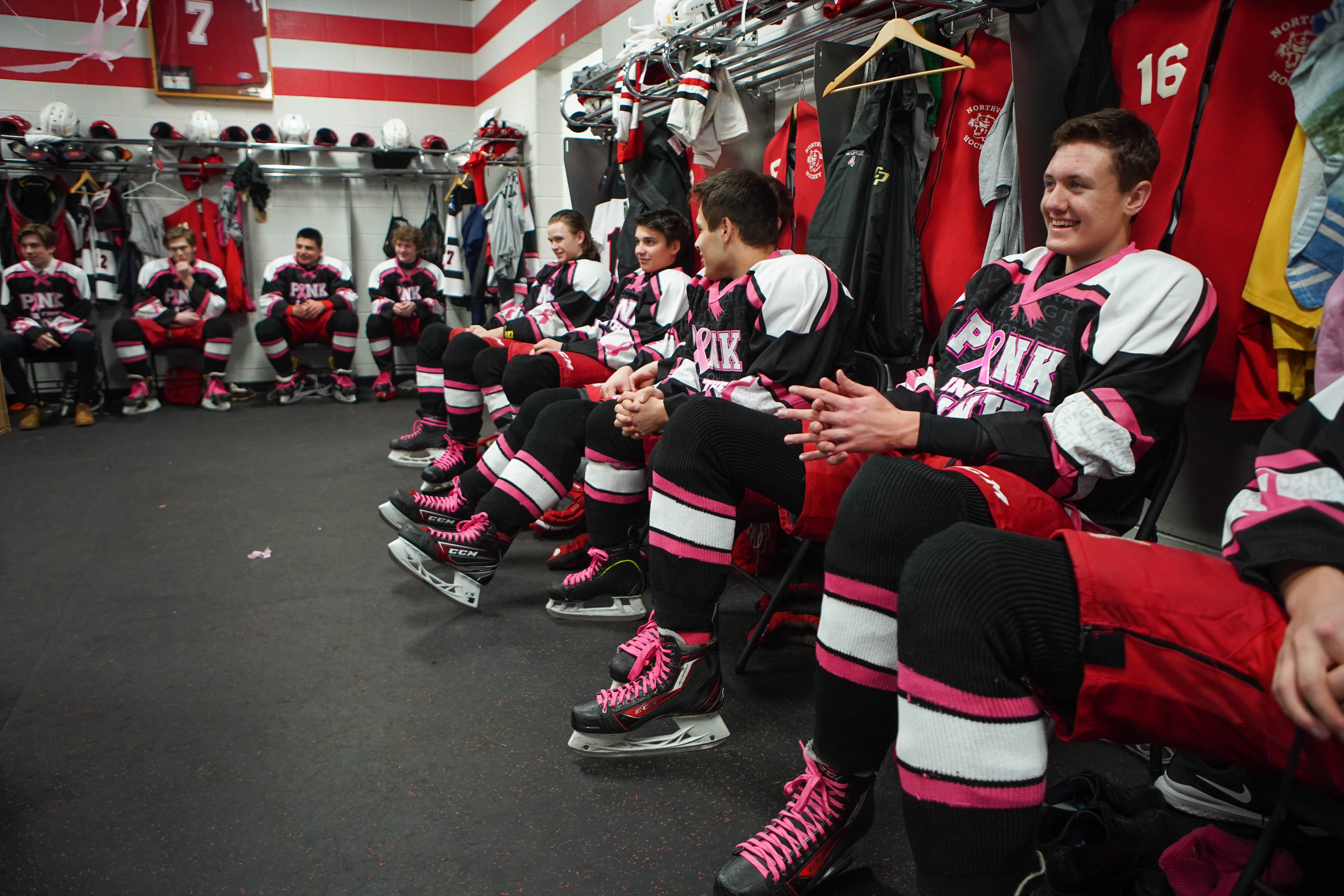Hockey players honor cancer victims with special pink jerseys - mlive.com