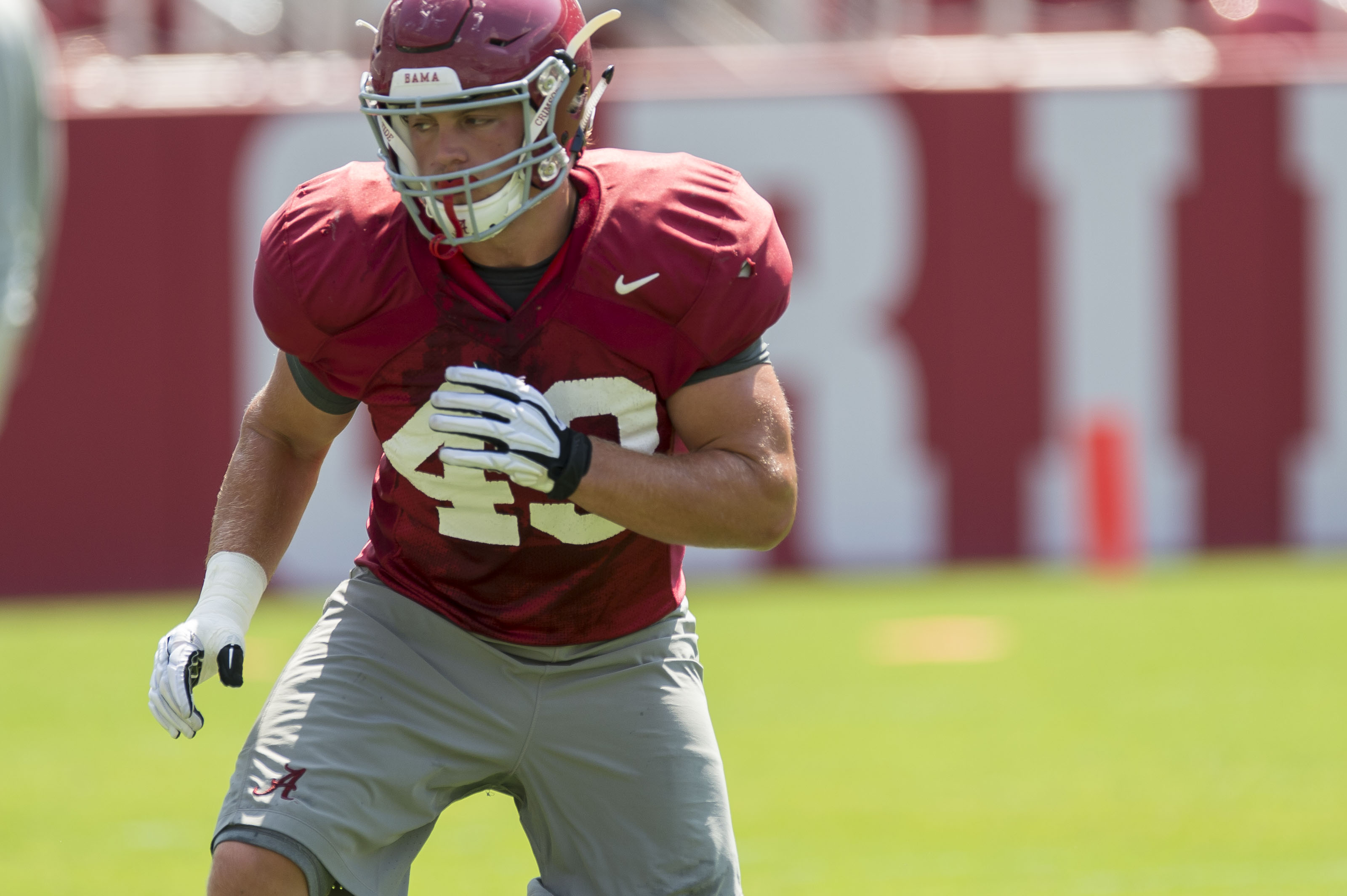 Gussie Busch during practice drills with Alabama Crimson Tide - al.com