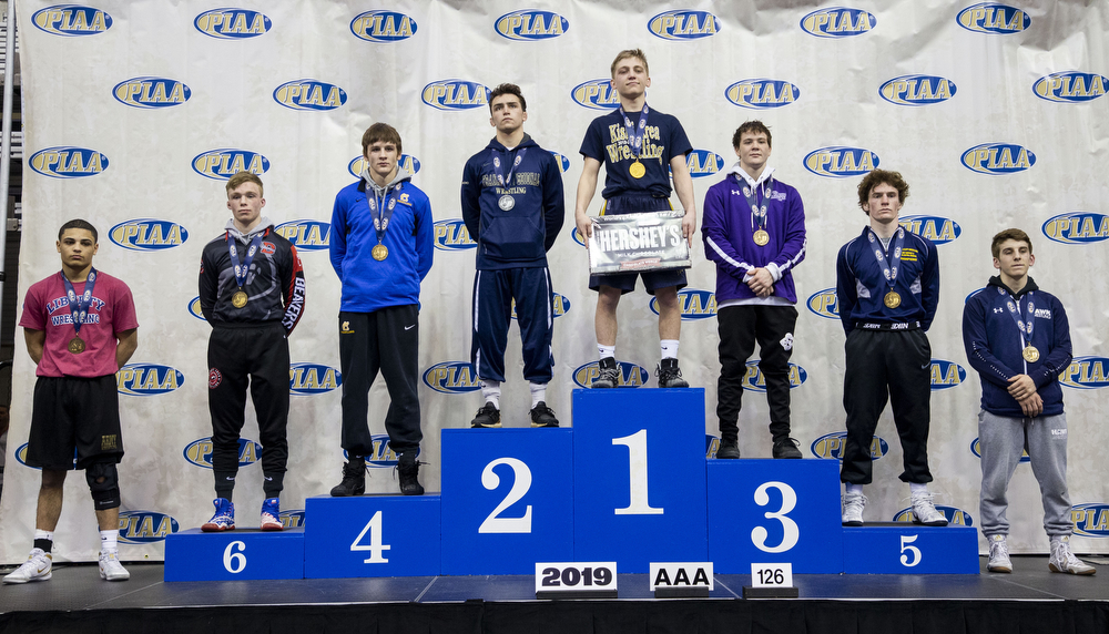 On the Podium at the 2019 PIAA Class 3A individual wrestling state ...