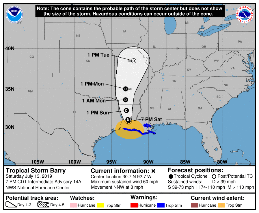 Barry makes landfall and weakens - al.com