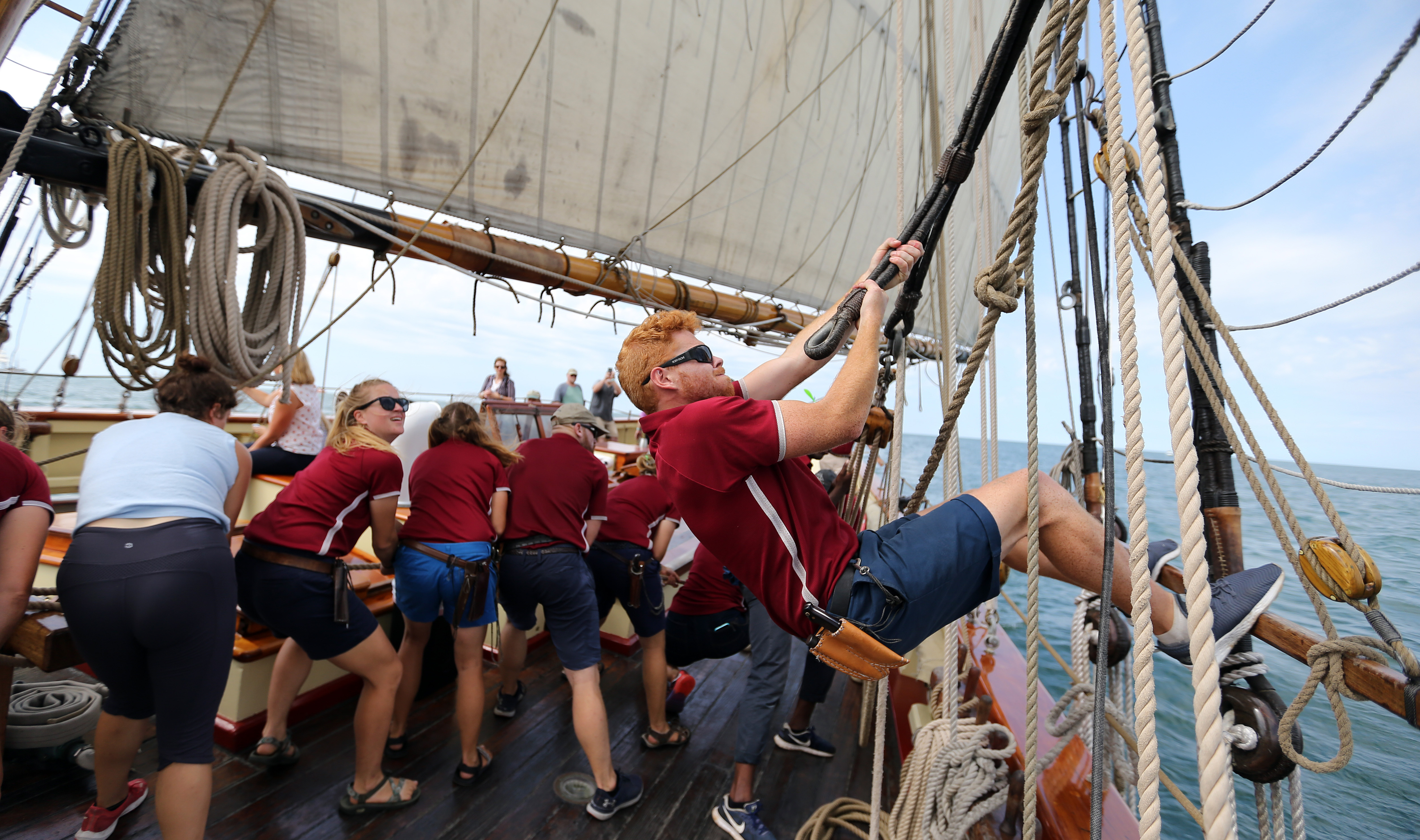 Pride of Baltimore sails in Tall Ships Festival Parade of Sails, July ...