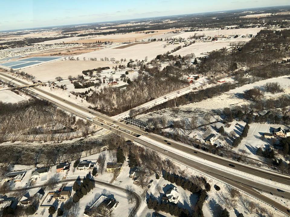 Portland ice jam aerial - mlive.com