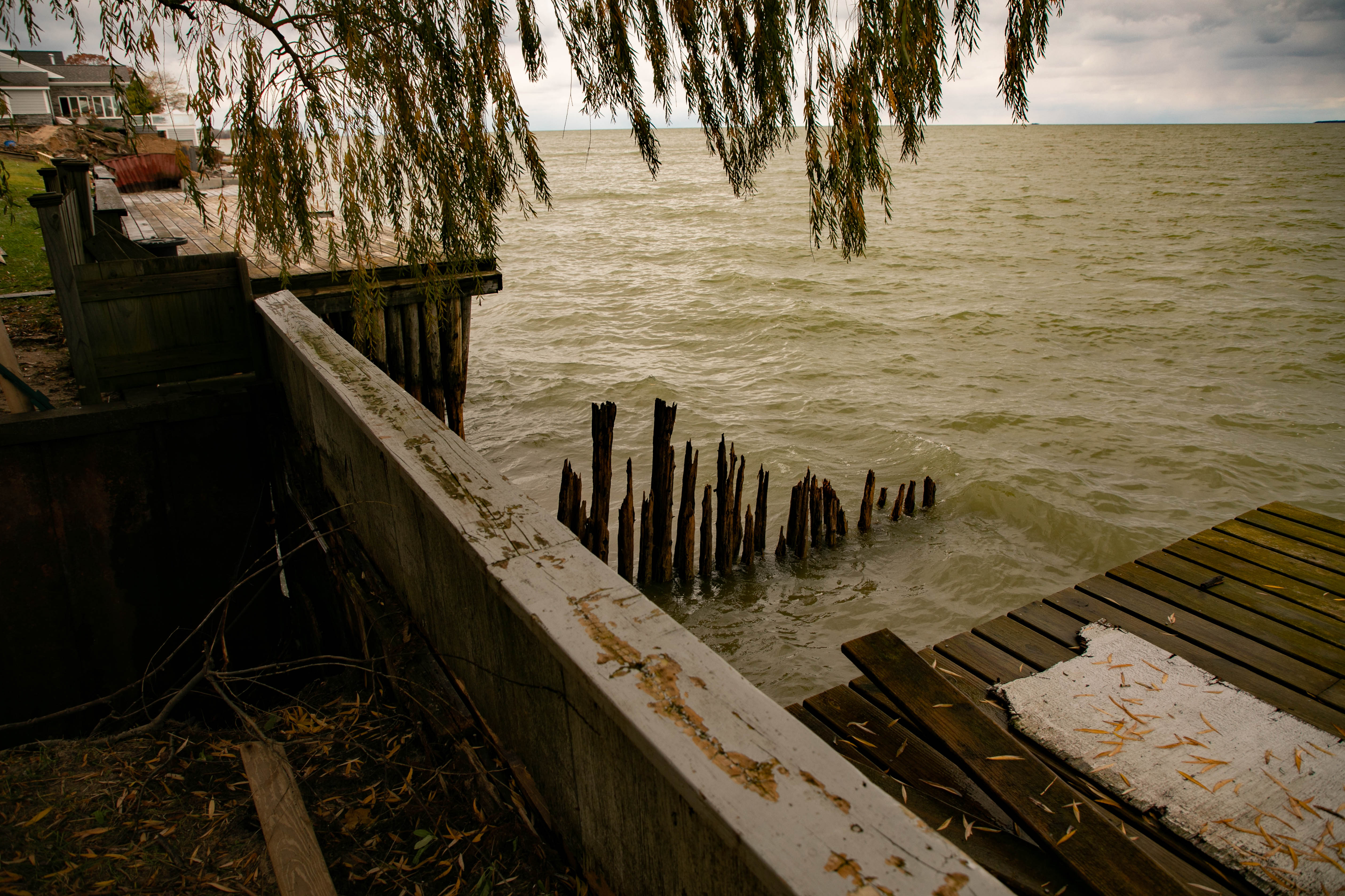 High water levels causing erosion in Sand Point homeowners yards ...