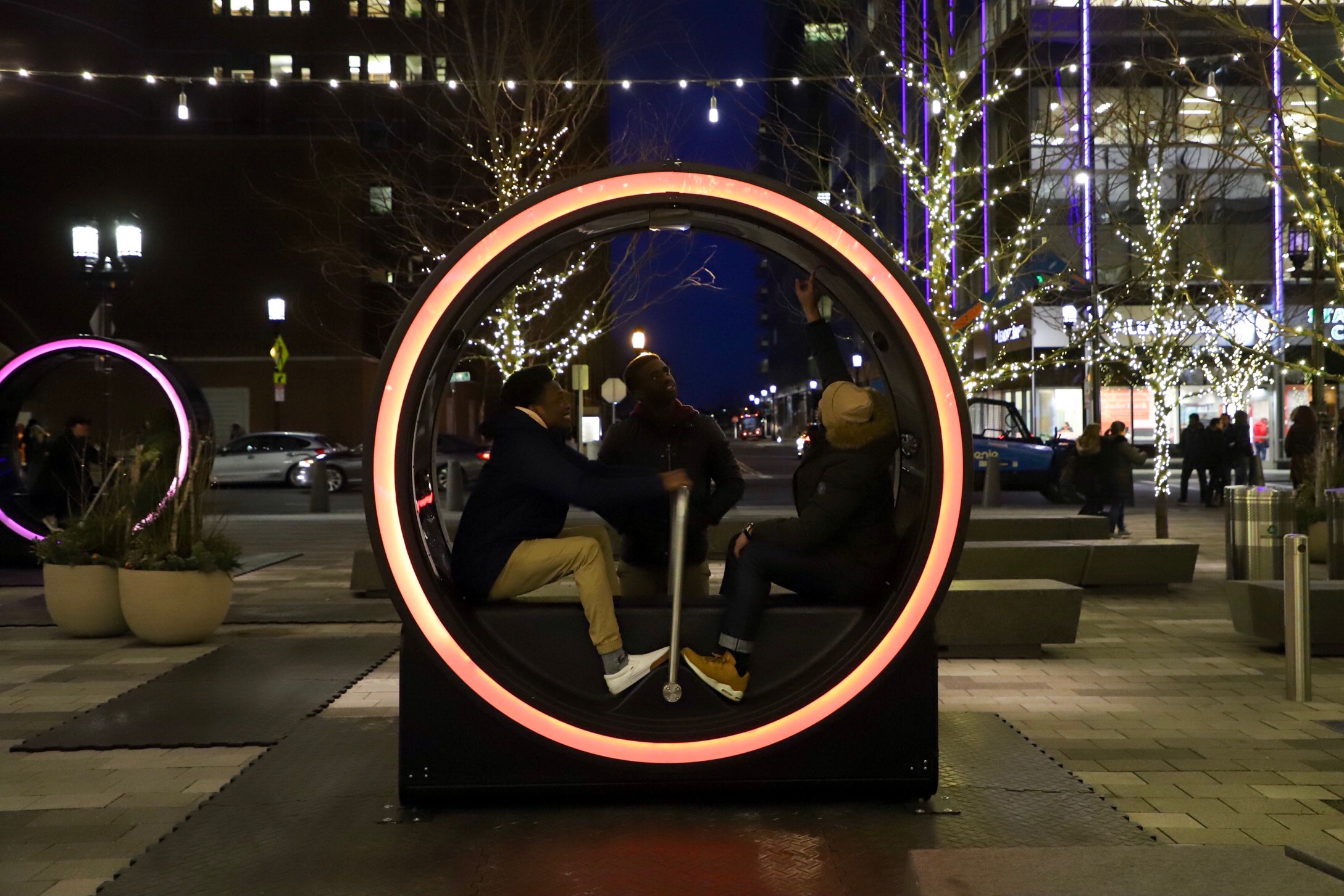 Photos: Retro-futuristic 'Loop' installation arrives in Boston Seaport ...