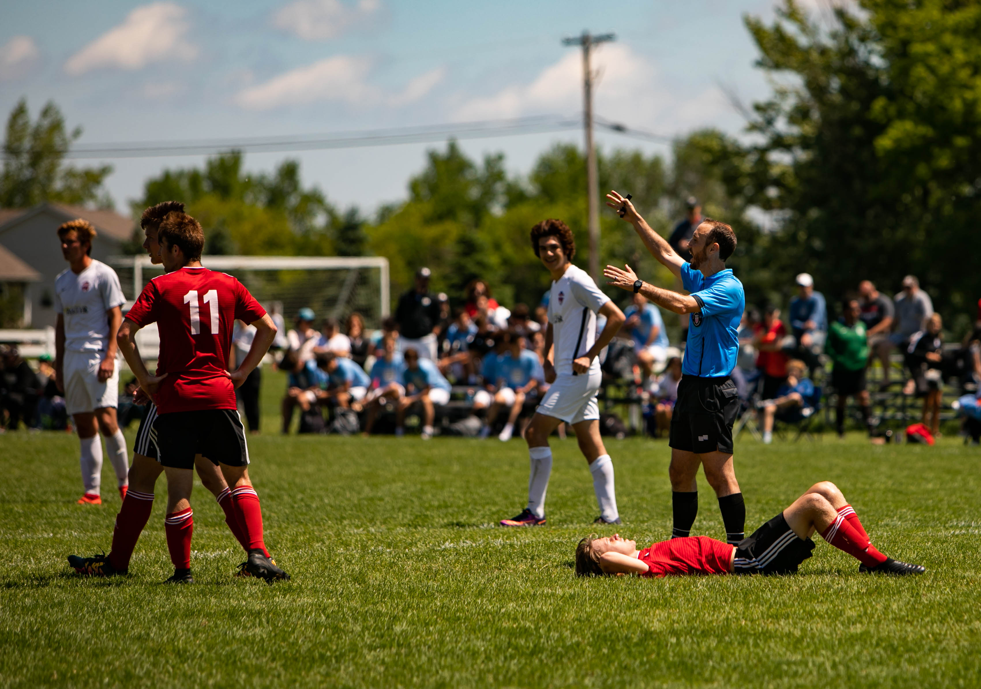 Soccer referees compete on the field alongside players for a spot to ...