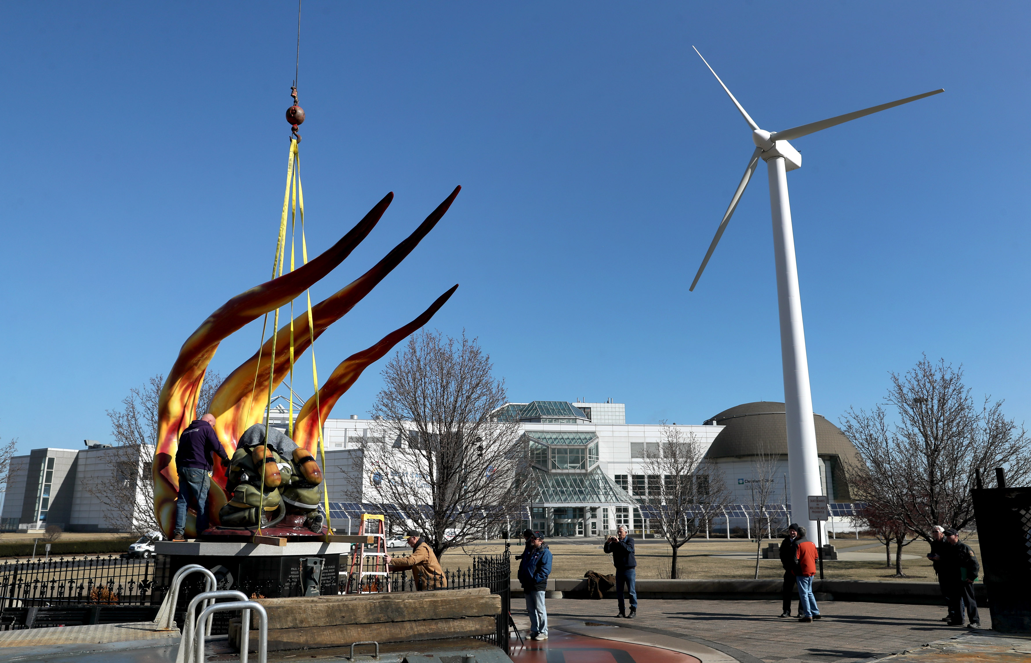Cleveland Firefighters Memorial figures restored and installed ...
