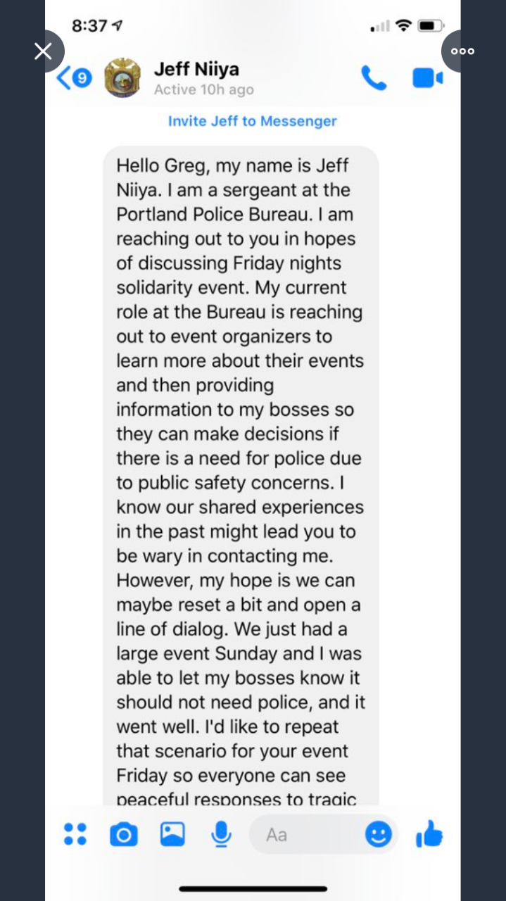 Lt. Jeff Niiya's messages to Gregory McKelvey - oregonlive.com