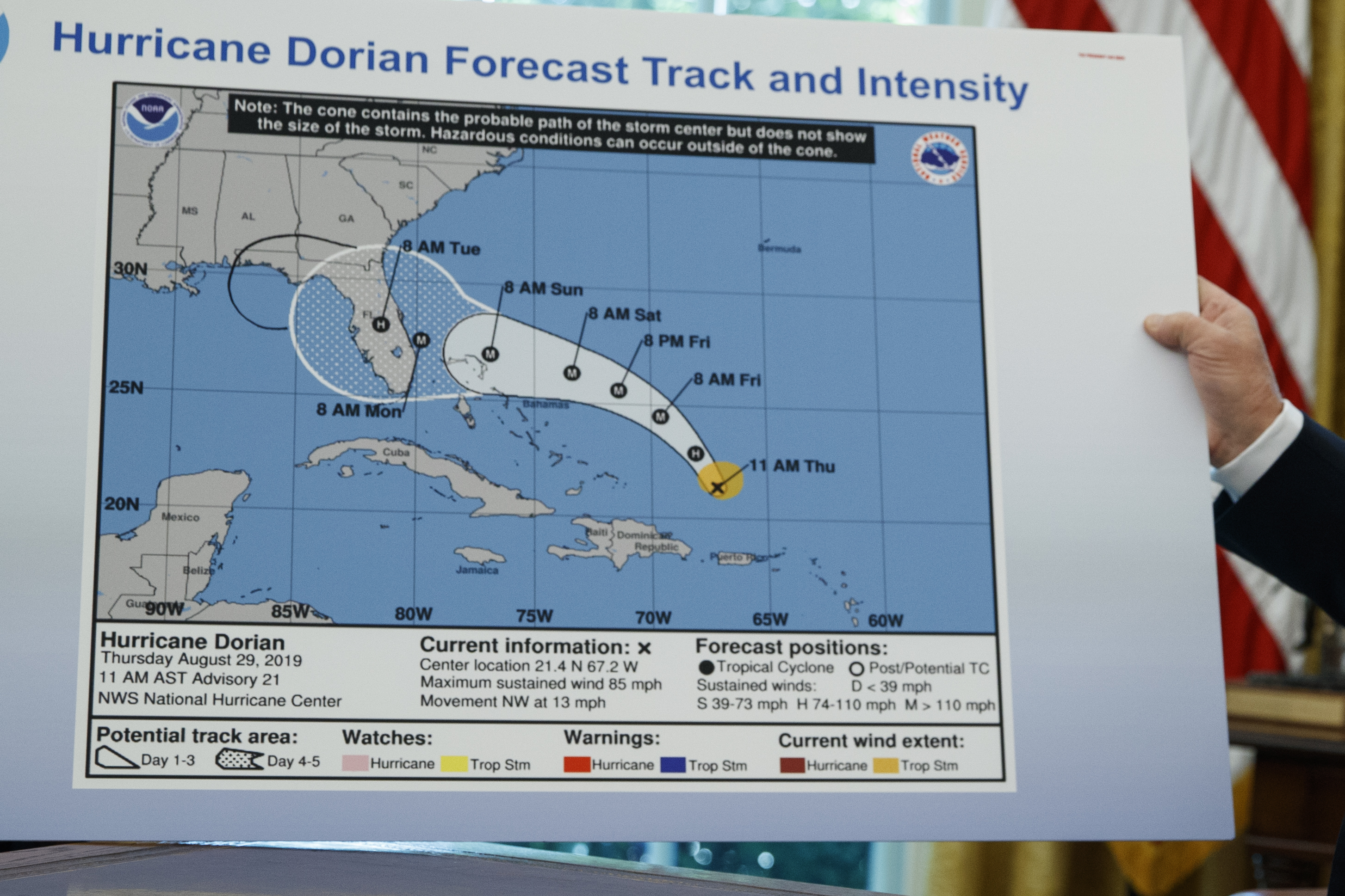 Hurricane Dorian: President Trump showed a doctored hurricane chart ...